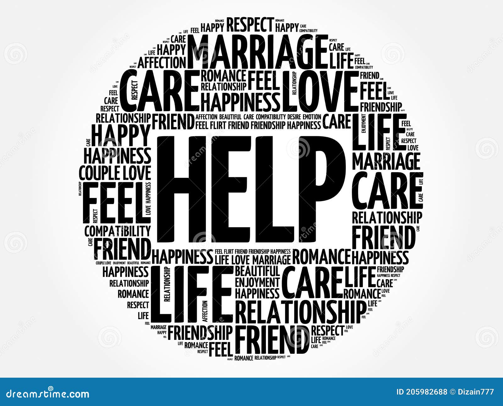 HELP circle word cloud stock illustration. Illustration of life - 205982688