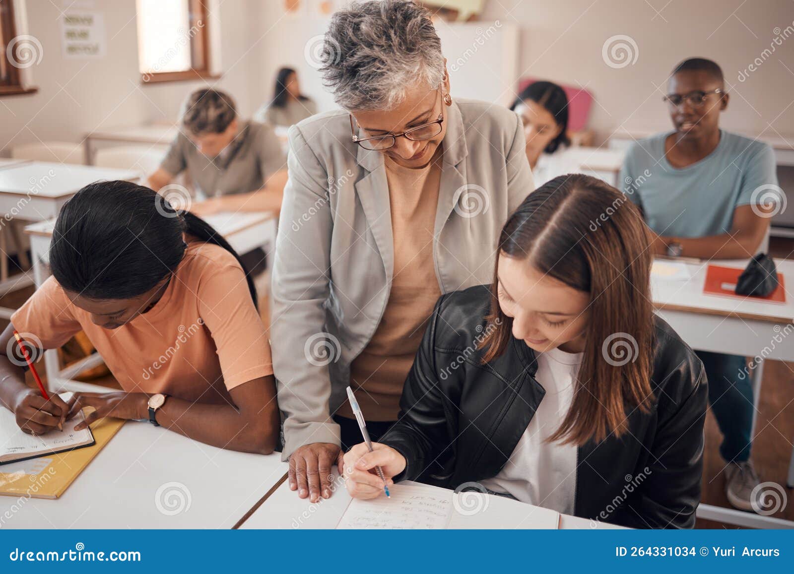 Help, Classroom and Professor with Writing Student in Learning ...