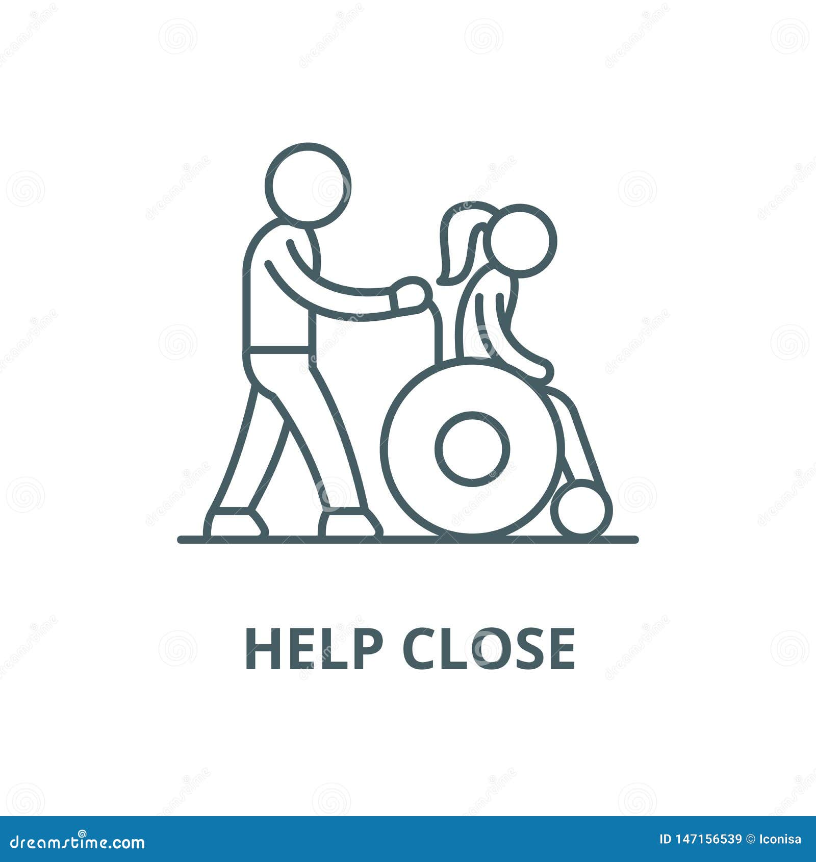 Help Close Vector Line Icon, Linear Concept, Outline Sign, Symbol Stock ...