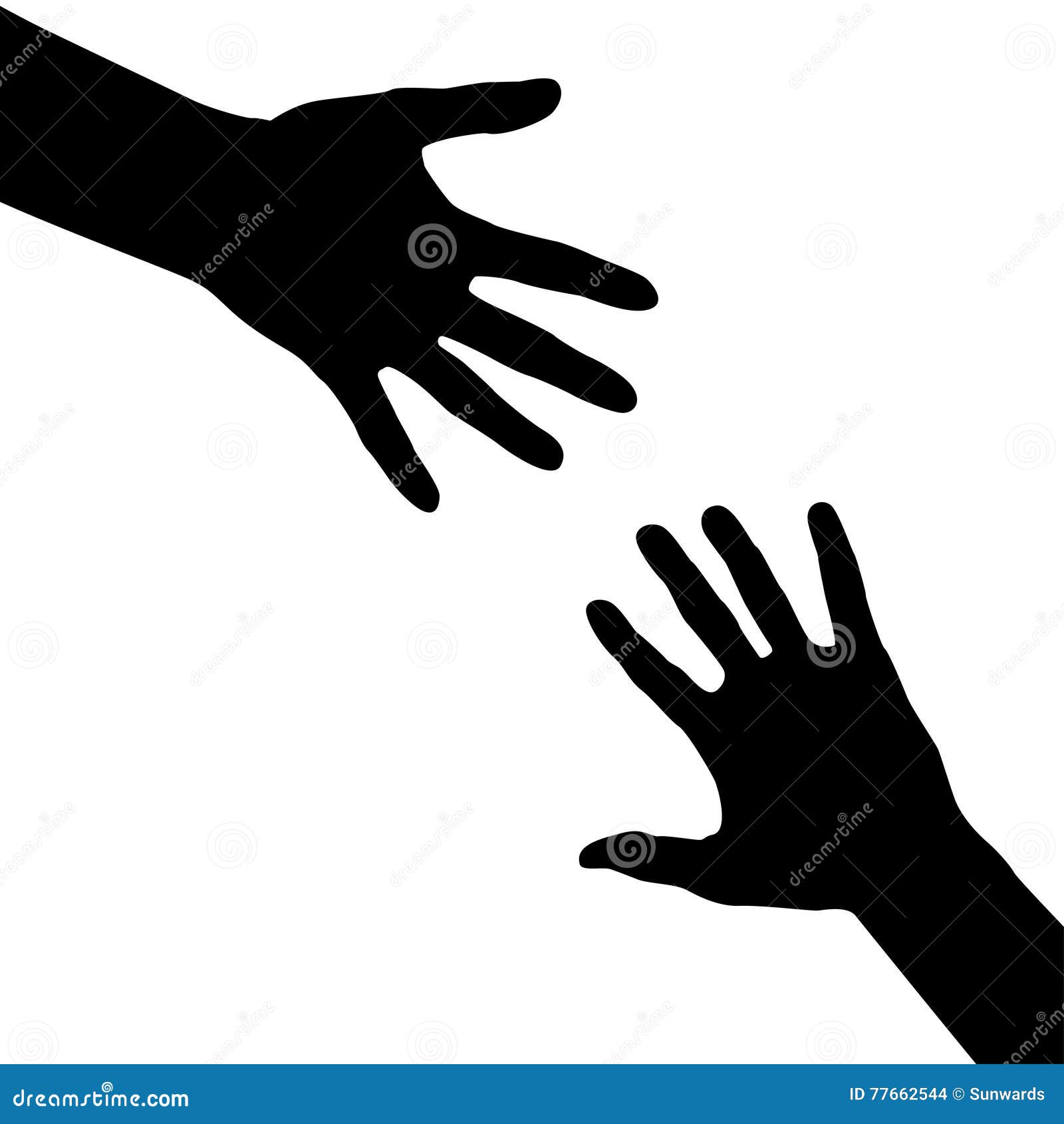 Help cocept with two hands stock vector. Illustration of abstract ...