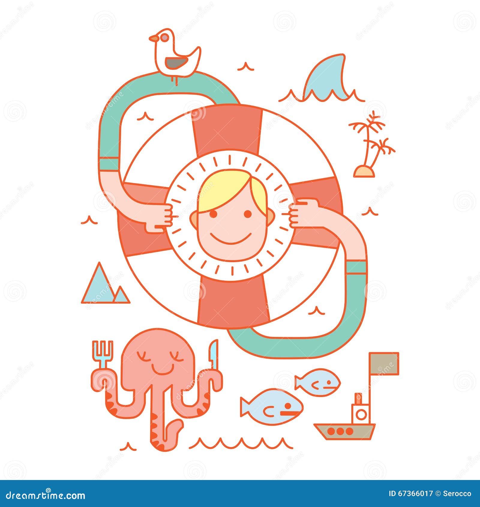 The Help is Coming. Illustration in Vector. Stock Vector - Illustration ...