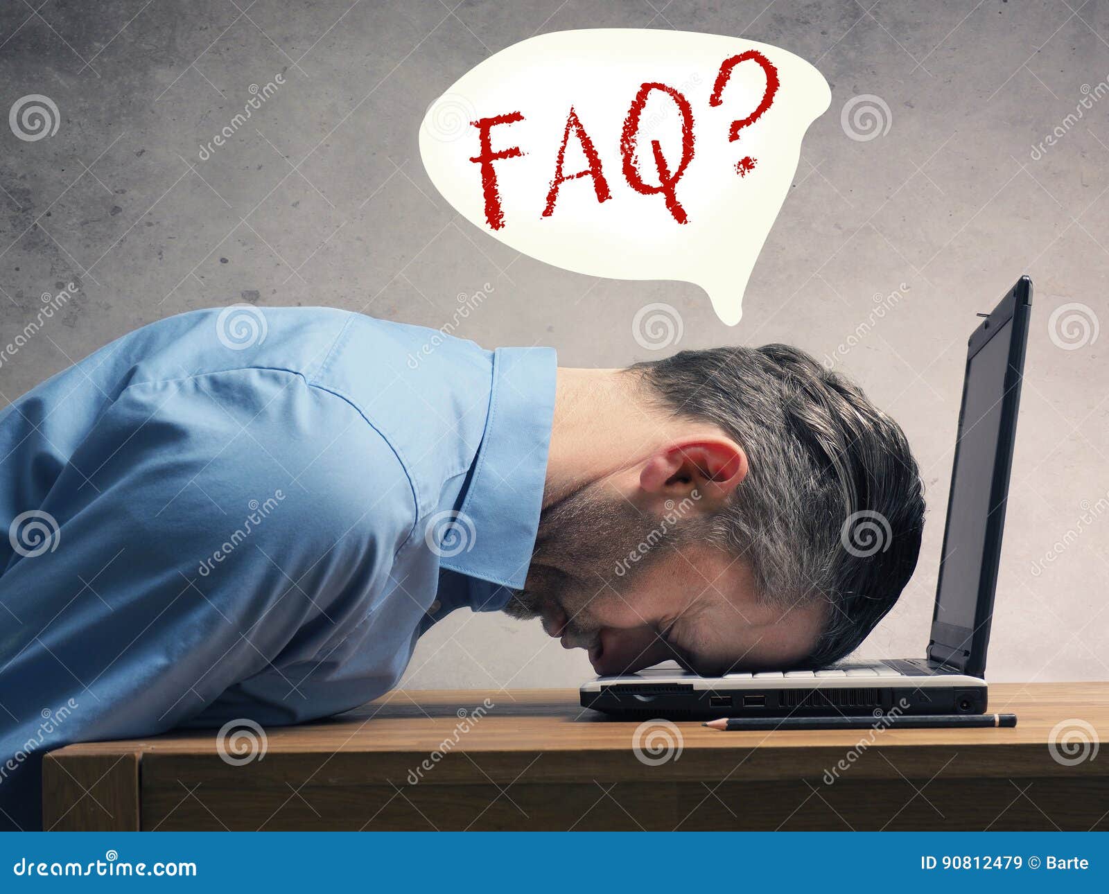 Help Concept with Business Man on Laptop Stock Image - Image of ...