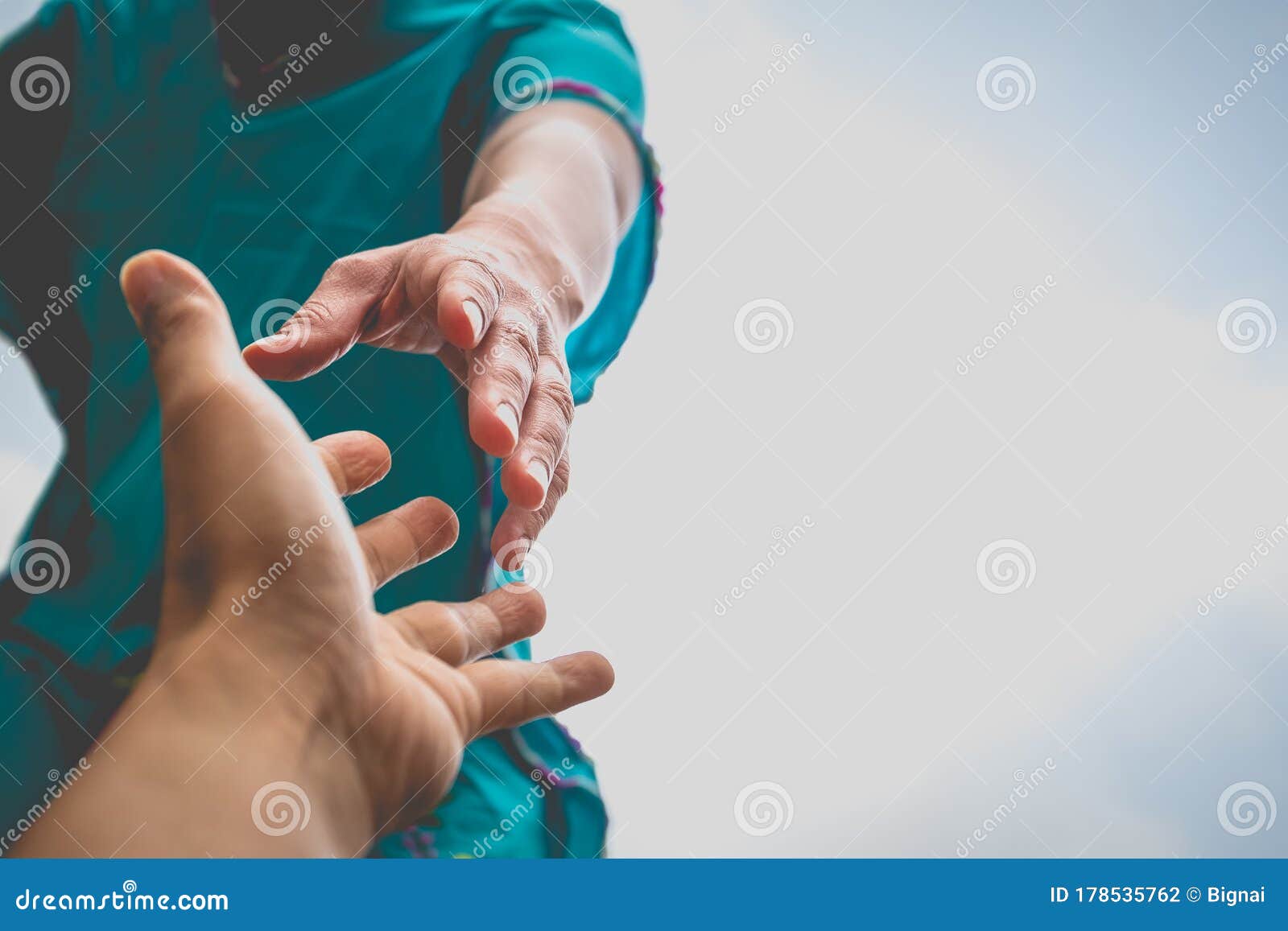 Help Concept Hands Reaching Out To Help Each Other. Stock Photo - Image ...