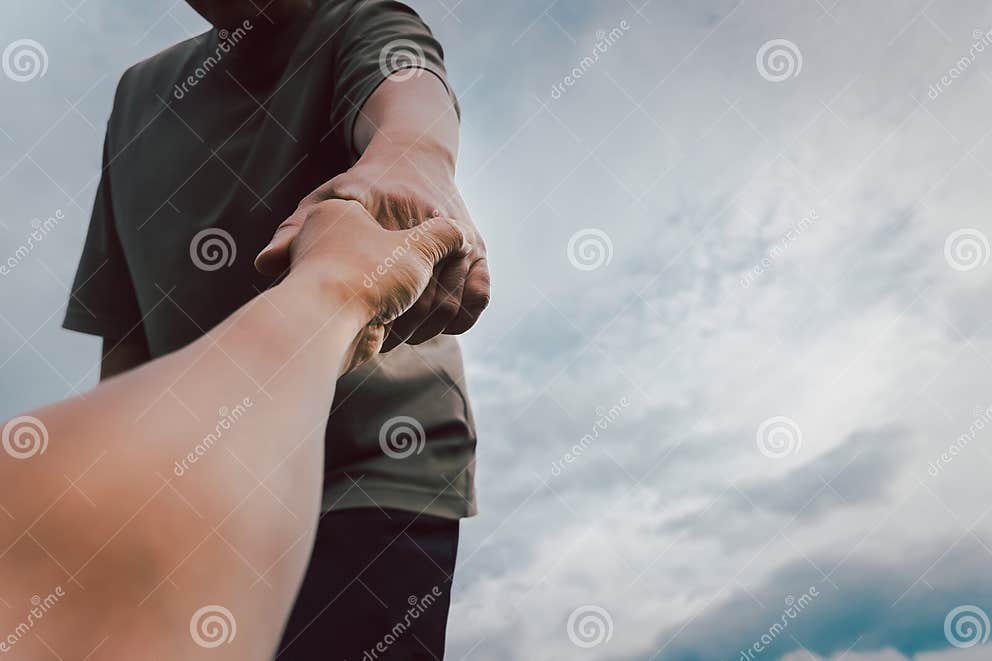 Help Concept Hands Reaching Out To Help Each Other. Stock Image - Image ...