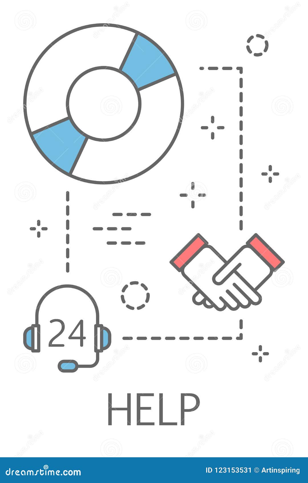 Help concept ilustration stock vector. Illustration of communication ...