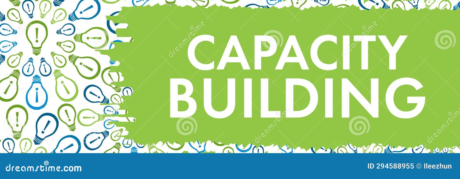 Capacity Building Green Blue Bulbs Circular Texture Text Stock ...