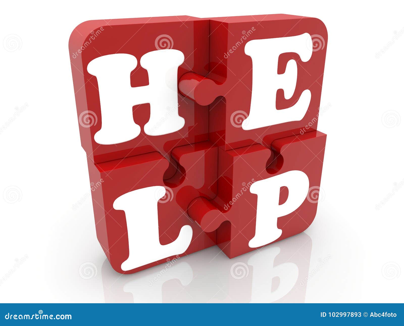 Help Concept with Puzzle Pieces Stock Illustration - Illustration of ...