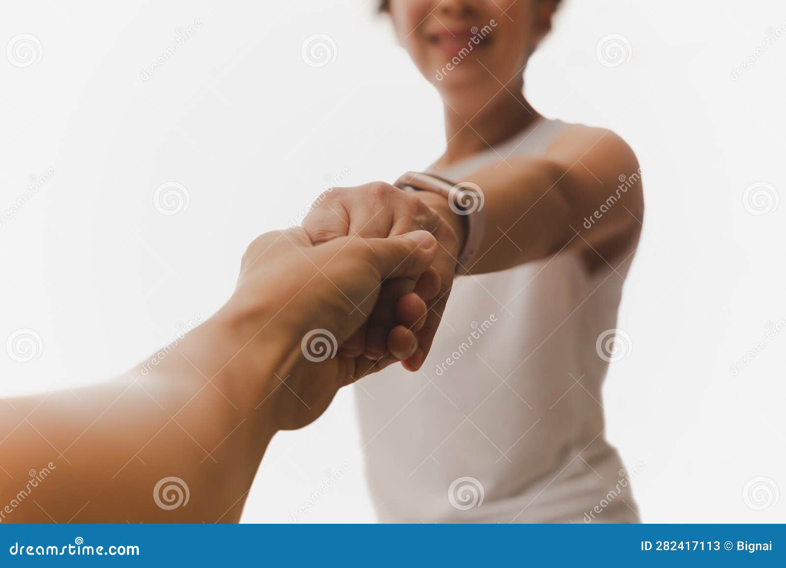 Help Concept Woman Hands Reaching To Help Each Other. Stock Image ...