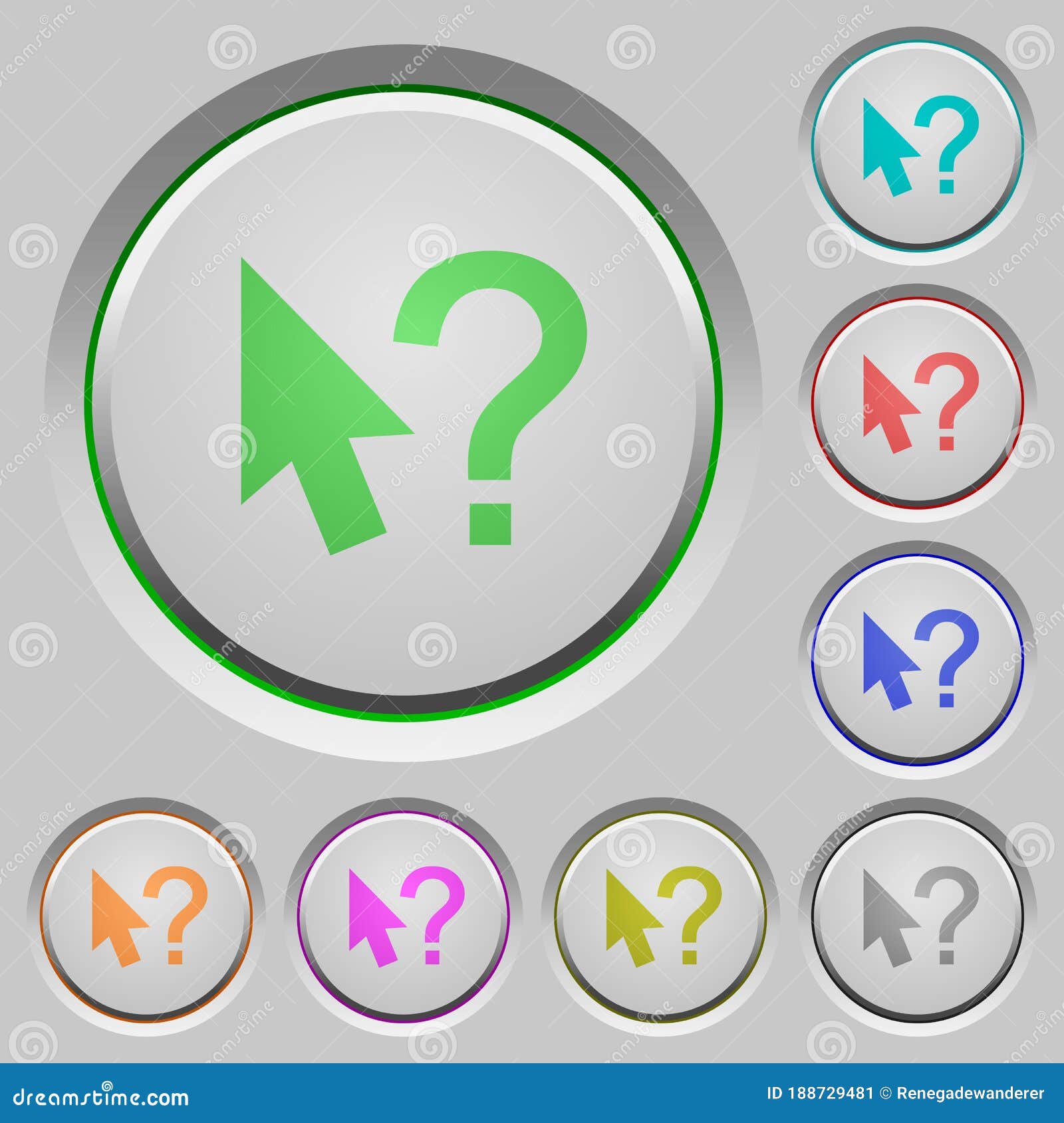 Help cursor push buttons stock vector. Illustration of gradient - 188729481