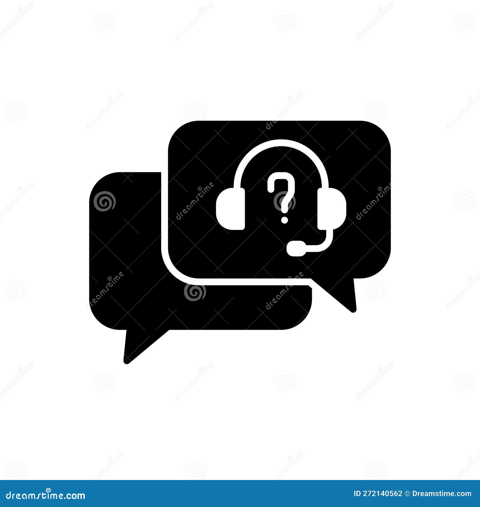 Help or Customer Service Chat Icon with Speech Bubble and Headphones ...