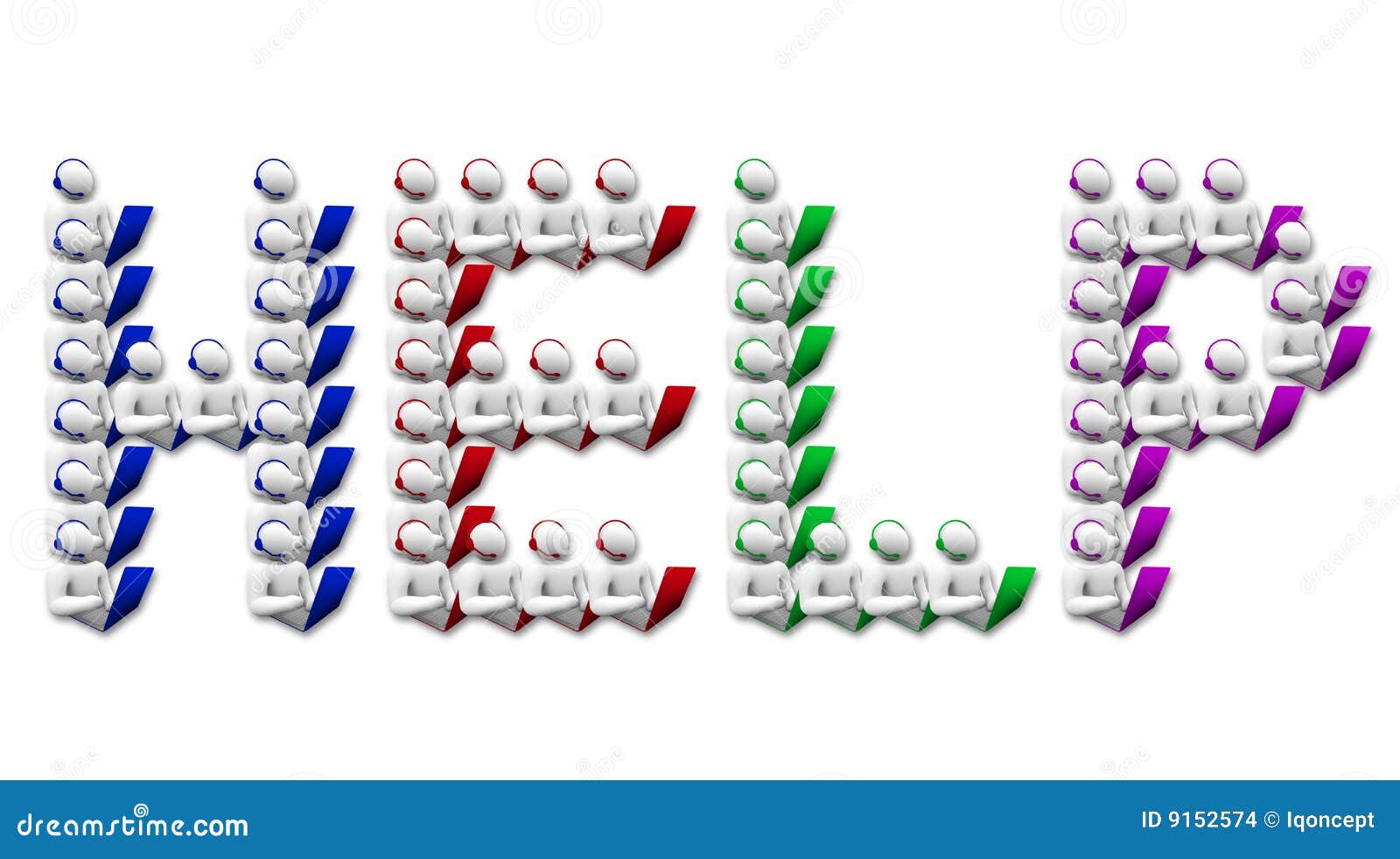 Help - Customer Service Team Stock Illustration - Illustration of ...