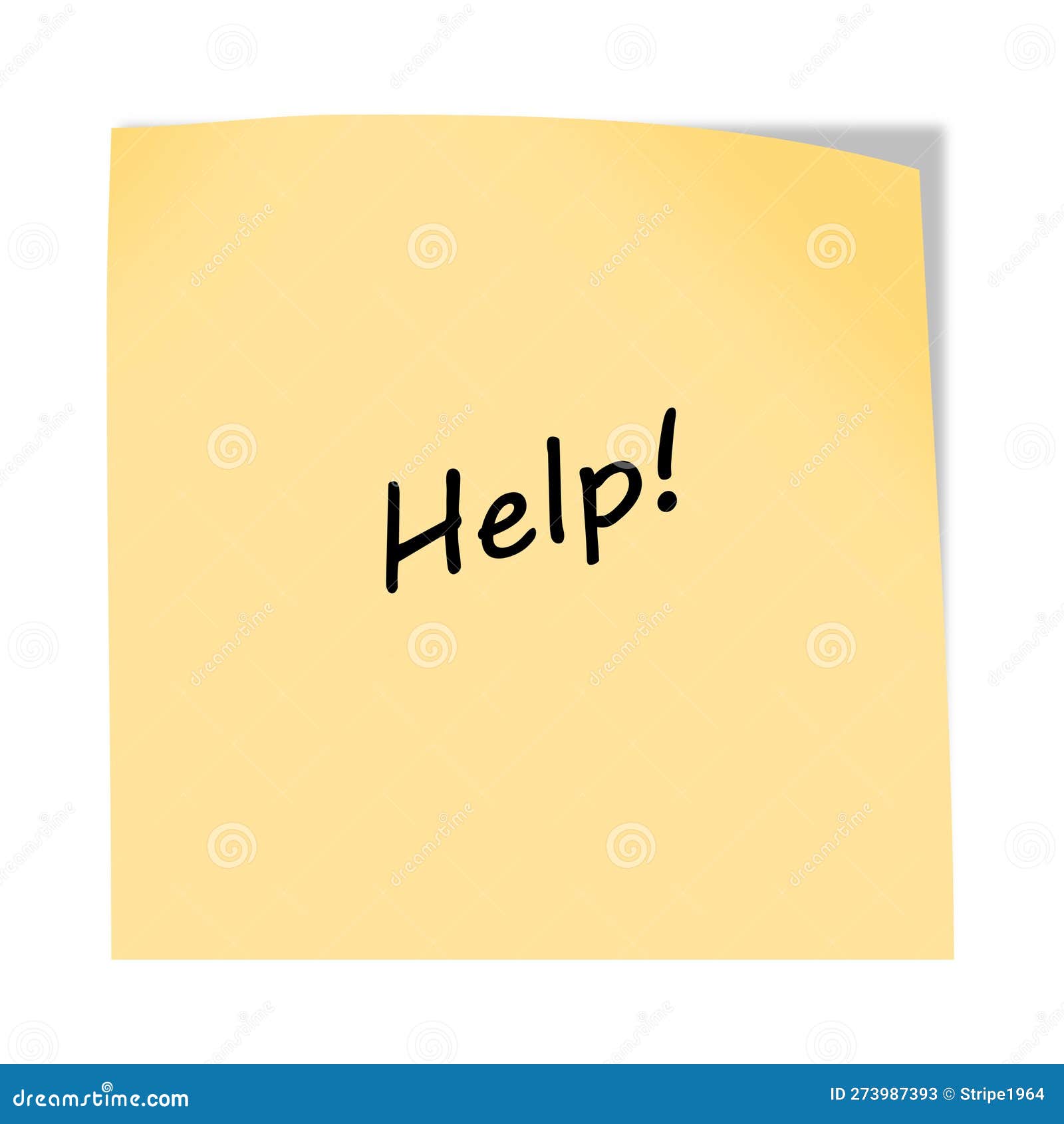 Help 3d Illustration Post Note Reminder on White with Clipping Path ...