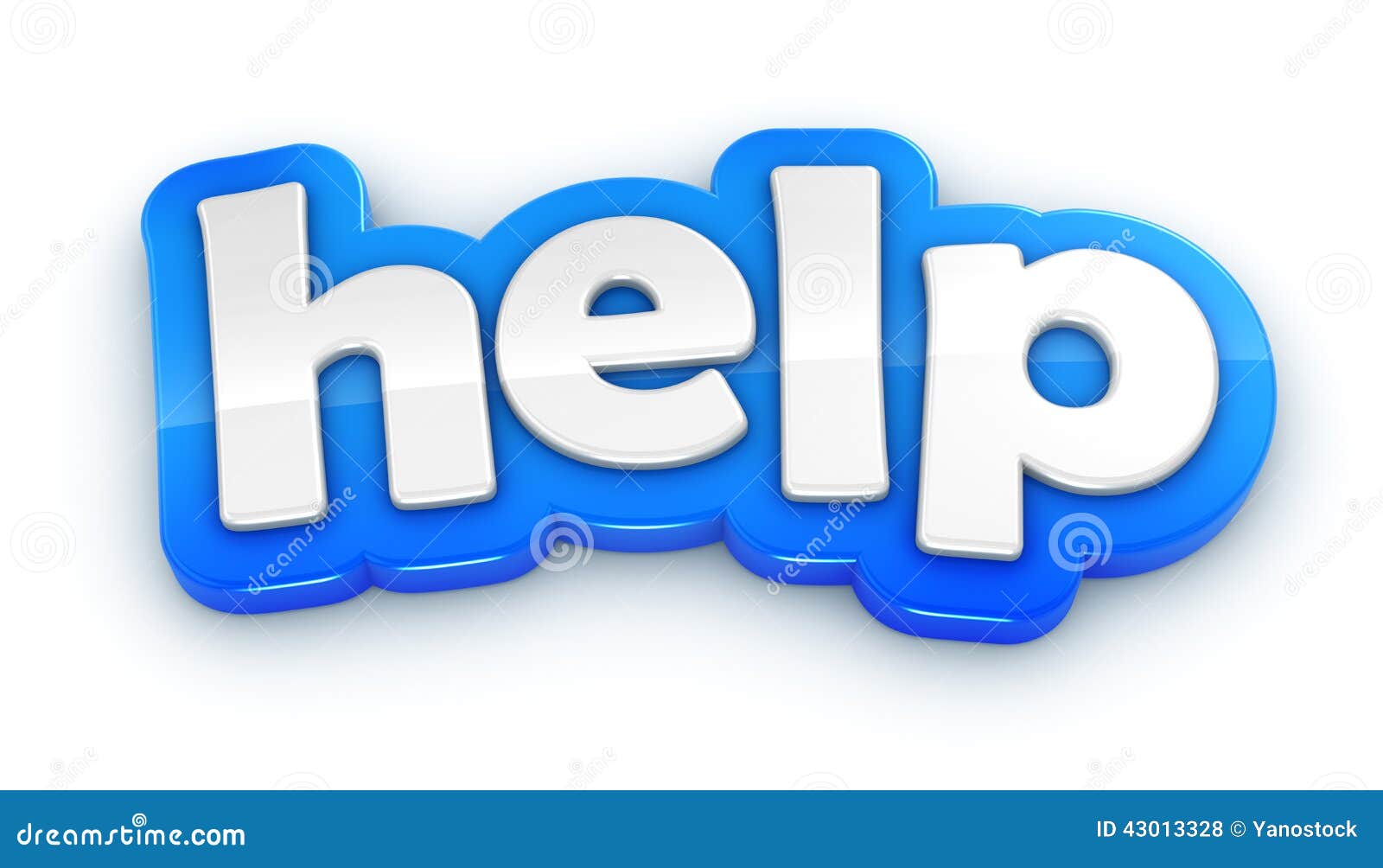 Help 3D Text Word on White Background Stock Illustration - Illustration ...