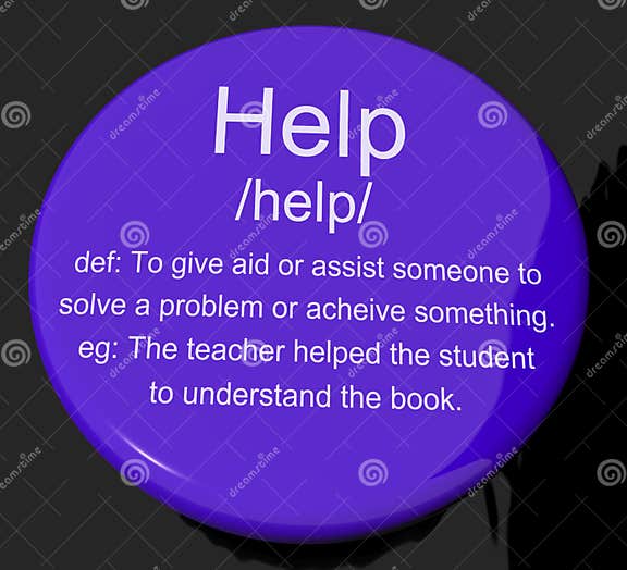 Help Definition Button Showing Support Stock Illustration ...