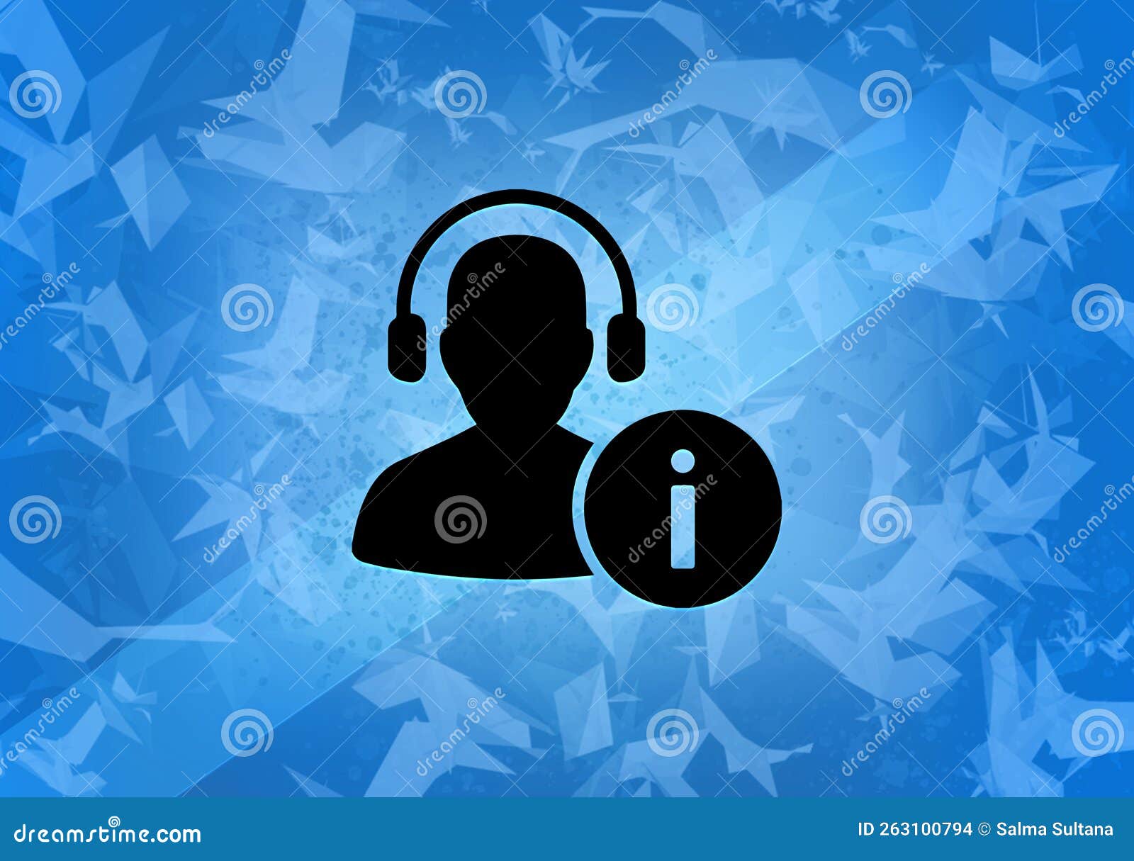 Help Desk Aesthetic Abstract Icon on Blue Background Stock Illustration ...