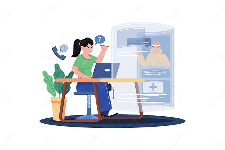 It Help Desk Analyst Implements Changes for Better Service Stock Vector ...