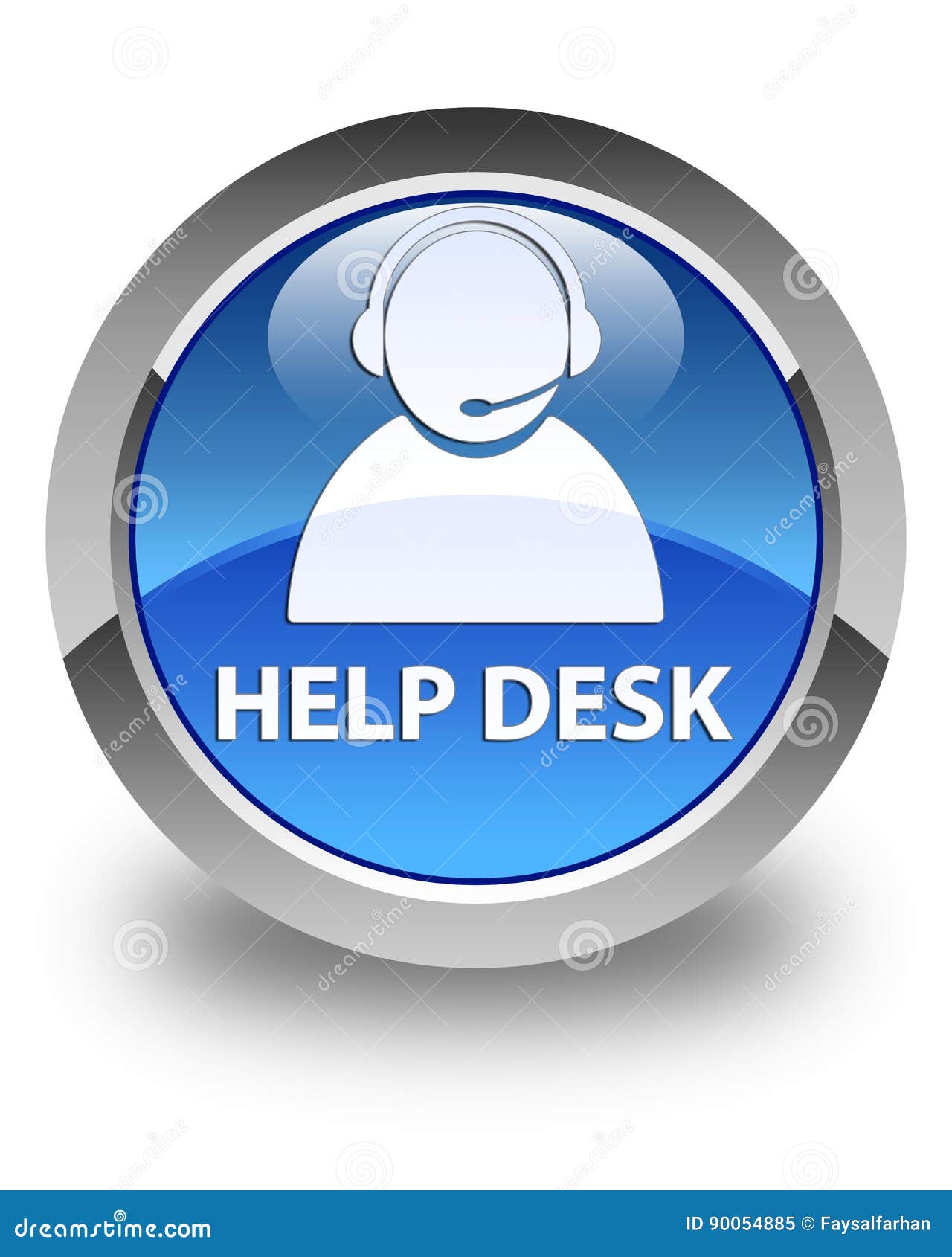Help Desk (customer Care Icon) Glossy Blue Round Button Stock ...