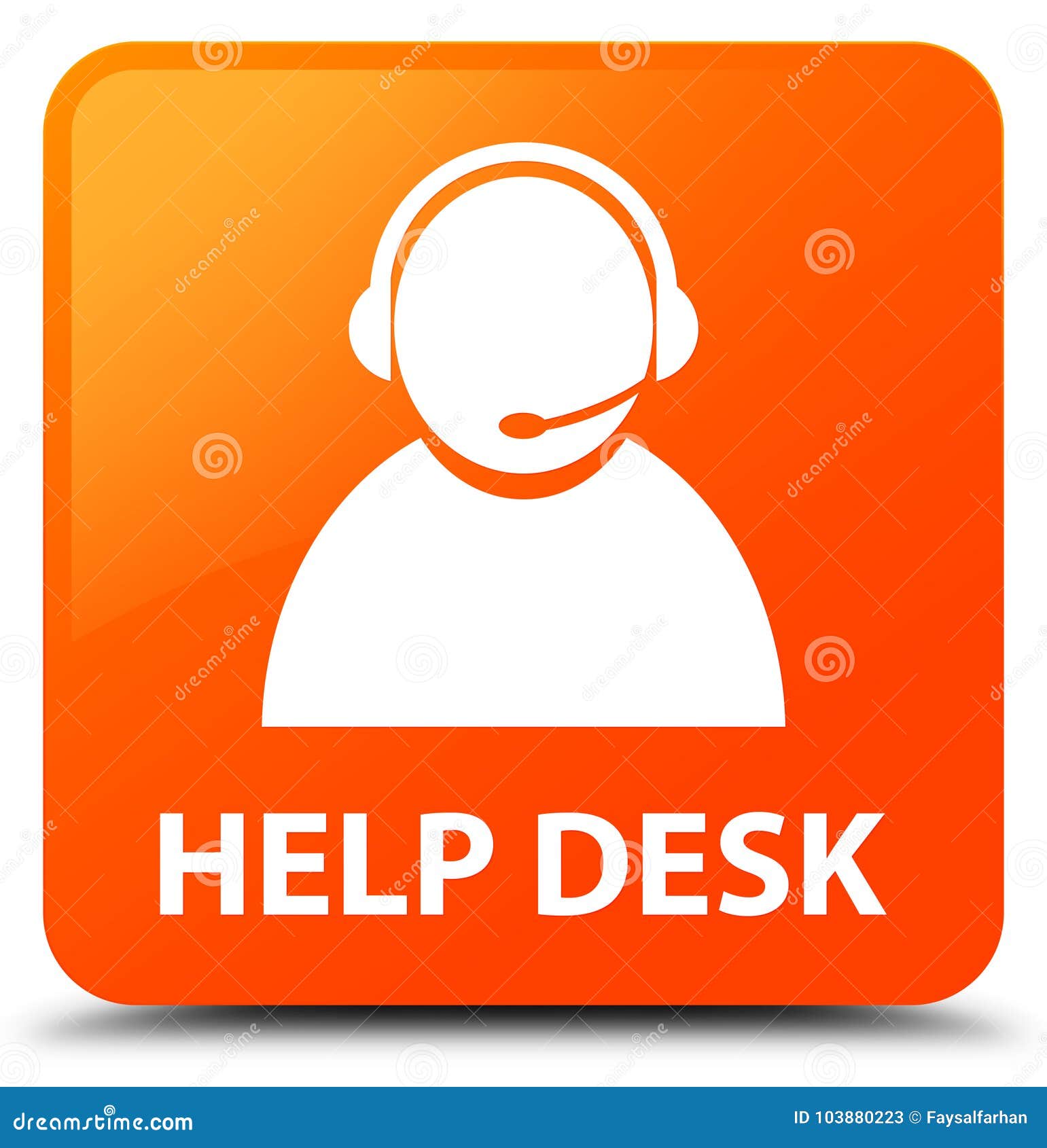 Help Desk (customer Care Icon) Orange Square Button Stock Illustration ... Help Desk (customer Care Icon) Orange Square Button Stock Illustration ...