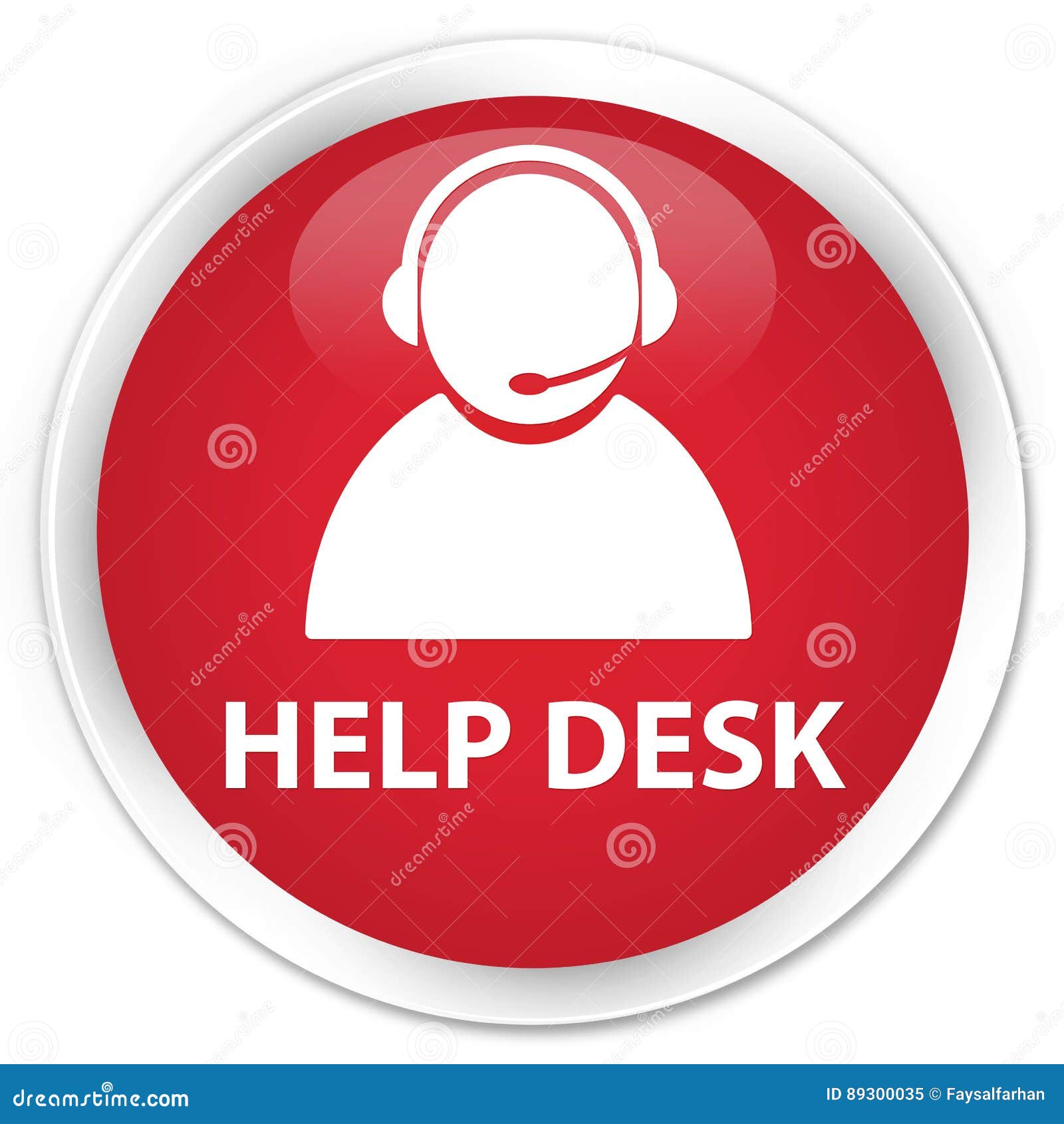 Help Desk (customer Care Icon) Premium Red Round Button Stock ...
