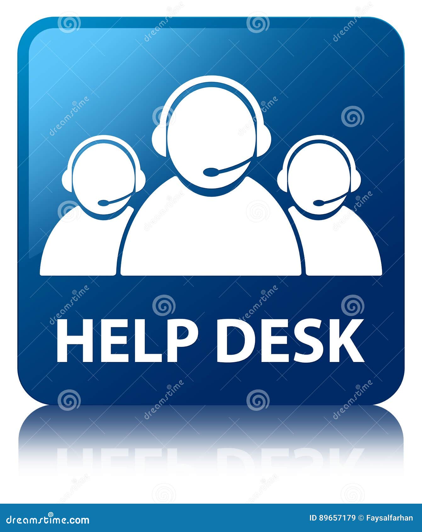 Help Desk (customer Care Team Icon) Blue Square Button Stock ...