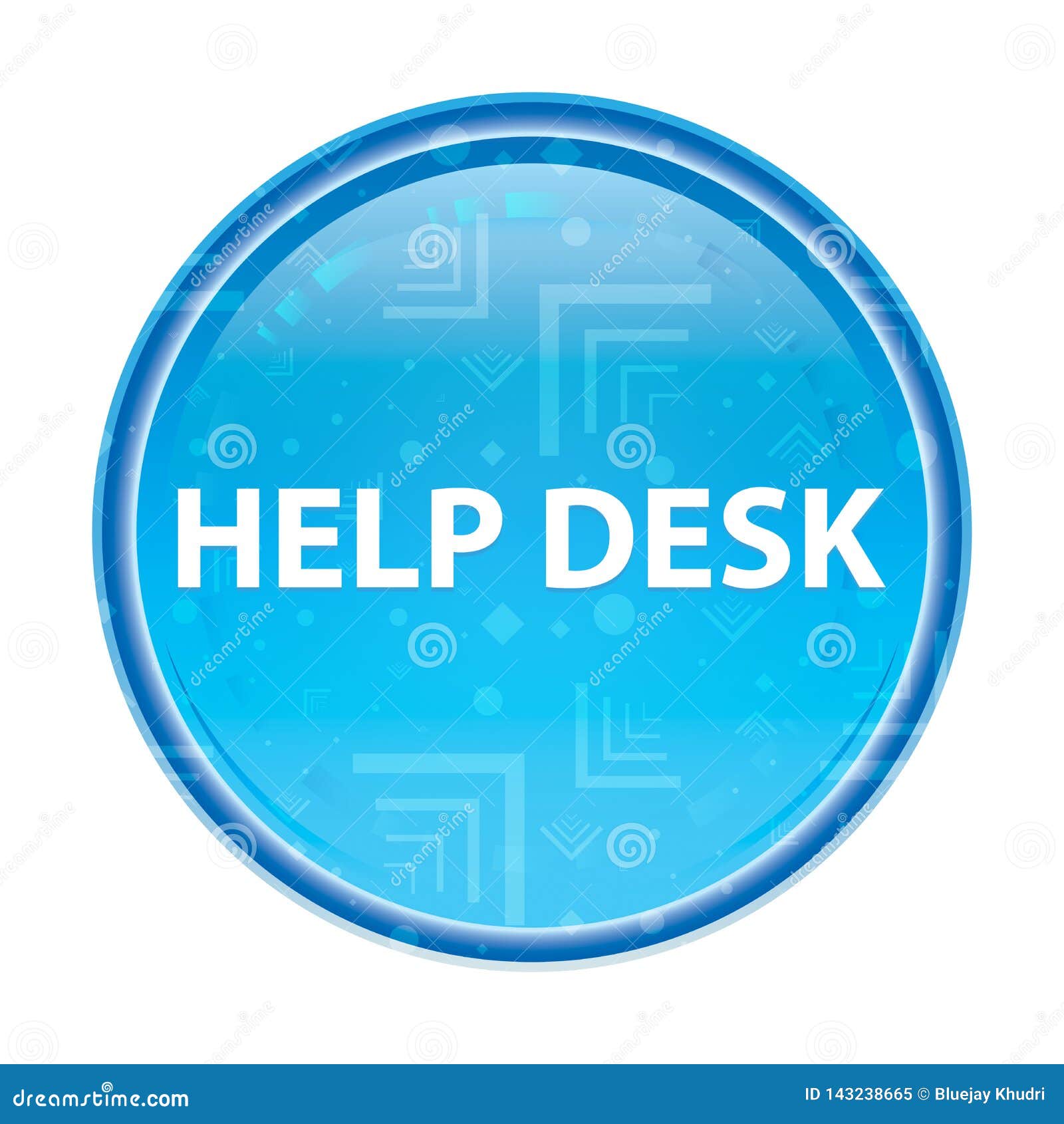 Help Desk Floral Blue Round Button Stock Illustration - Illustration of ...