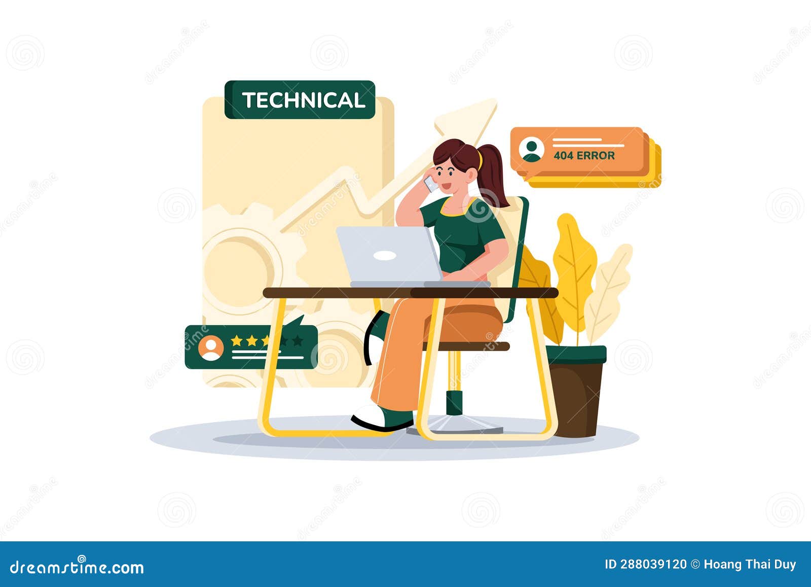 Help Desk Gathers Feedback for Better Technical Assistance Stock Vector ...