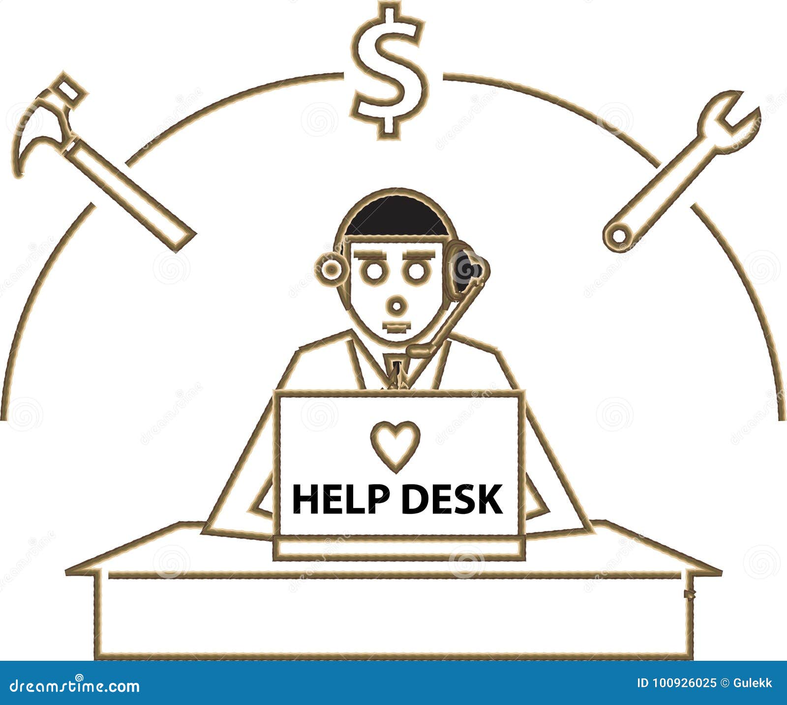 Help Desk stock illustration. Illustration of commerce - 100926025