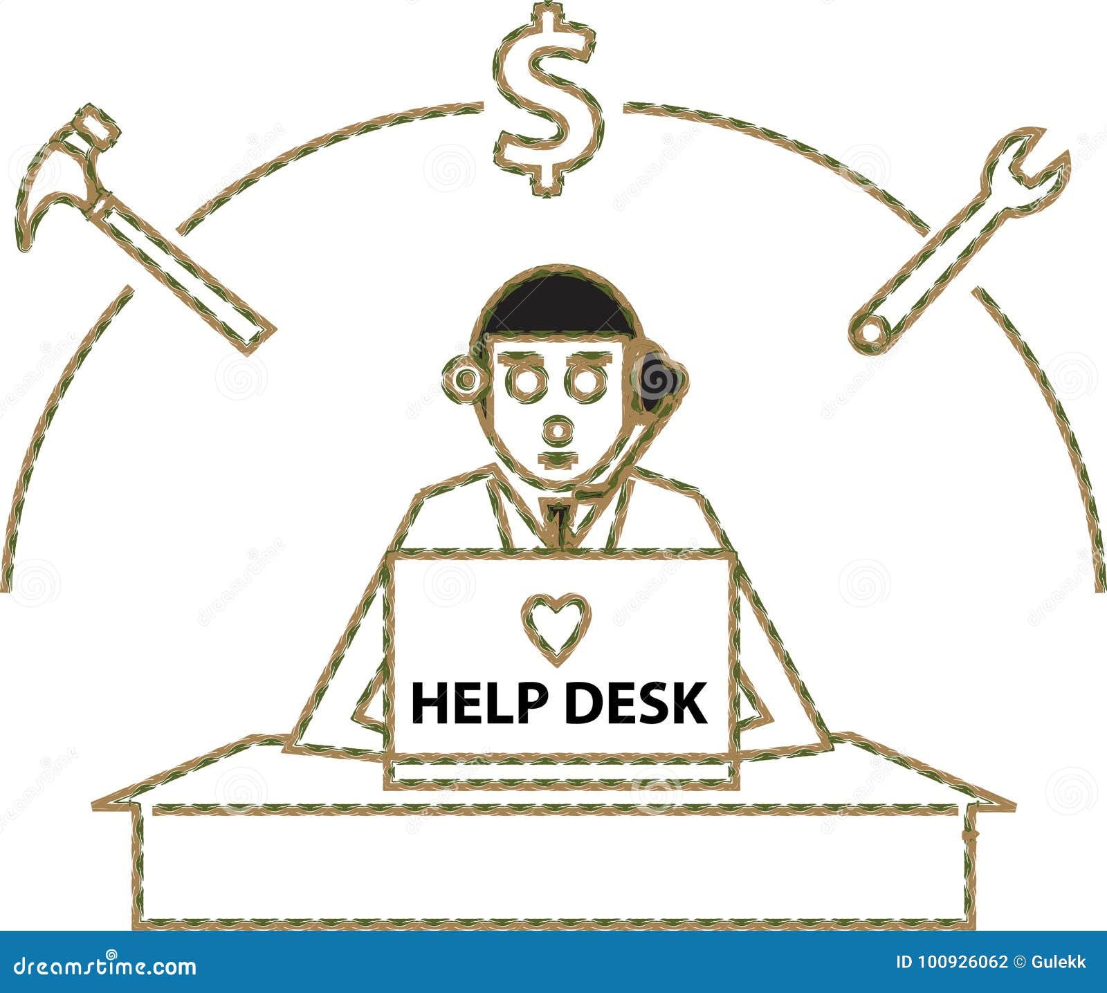 Help Desk stock illustration. Illustration of corporate - 100926062