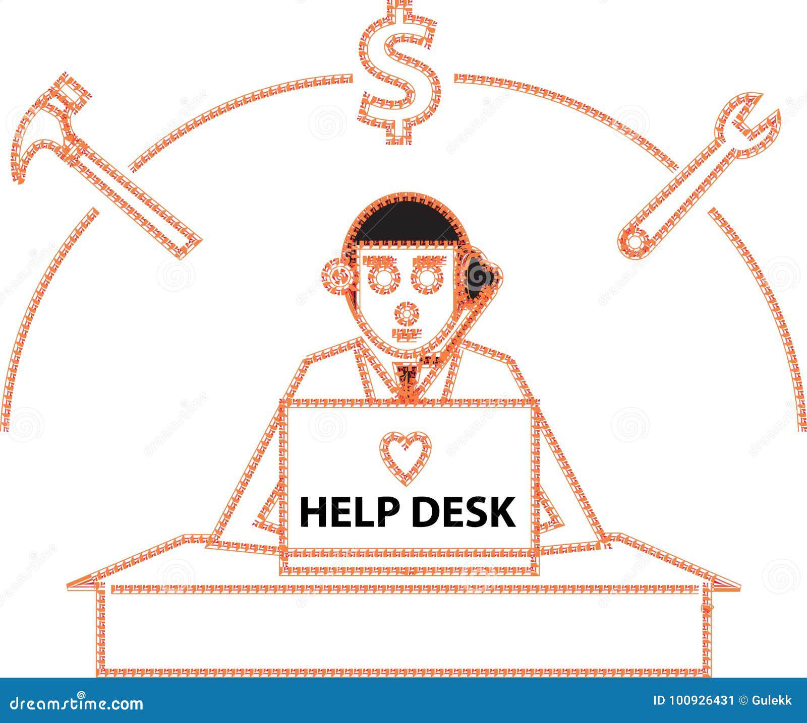 Help Desk stock illustration. Illustration of button - 100926431