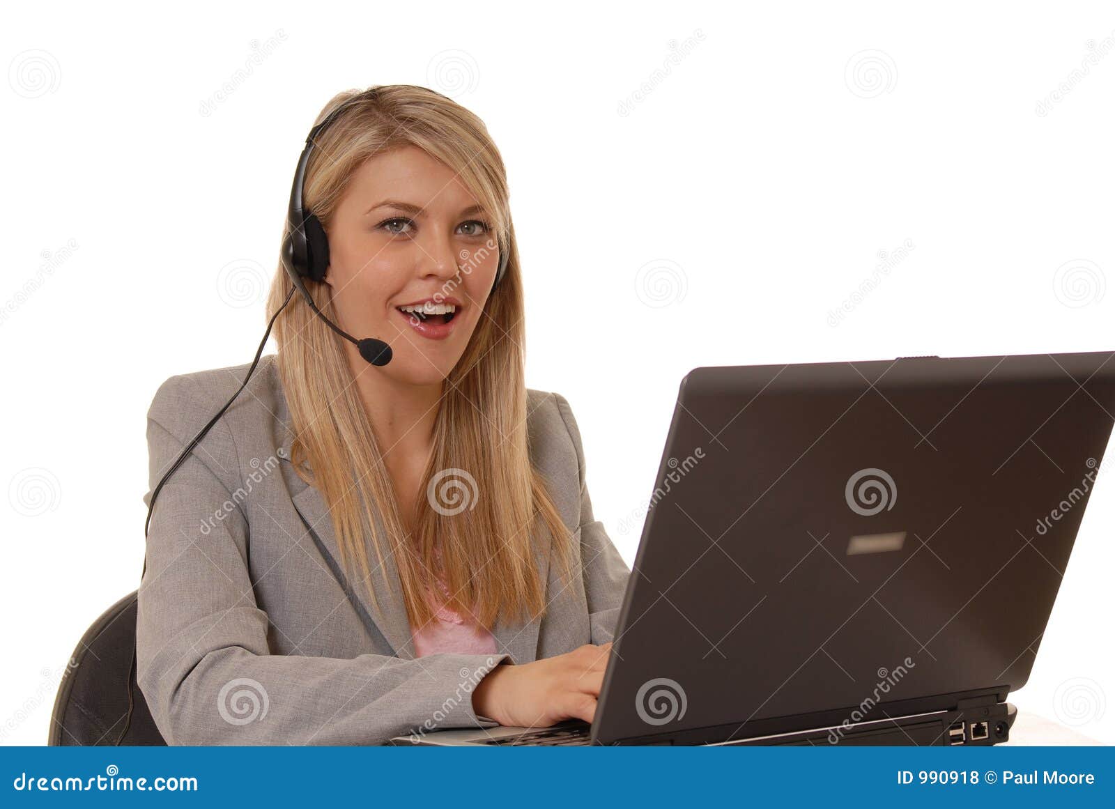 Help Desk Lady stock photo. Image of person, telecommunication - 990918