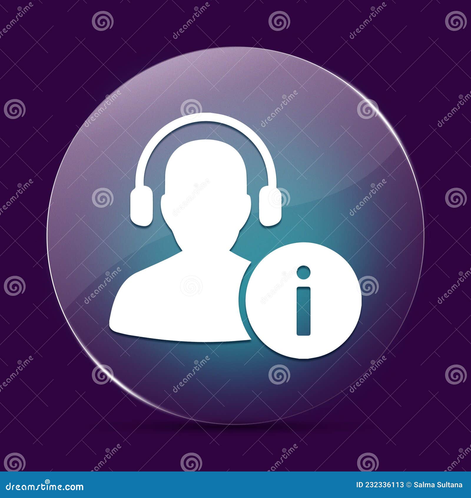 Help Desk Moonlight Glass Round Button Abstract on a Dark Purple ...