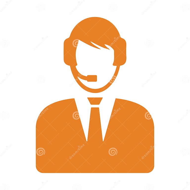 Help Desk, Phone Operator, Reception, Support Chat Icon. Orange Vector ...