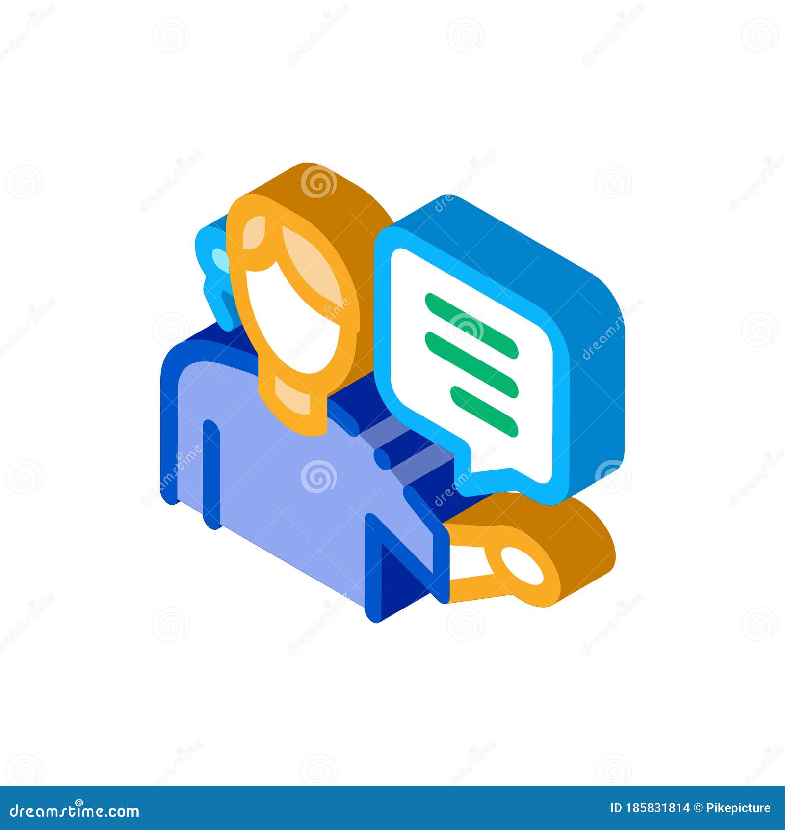 Help Desk Representative Isometric Icon Vector Illustration Stock ...