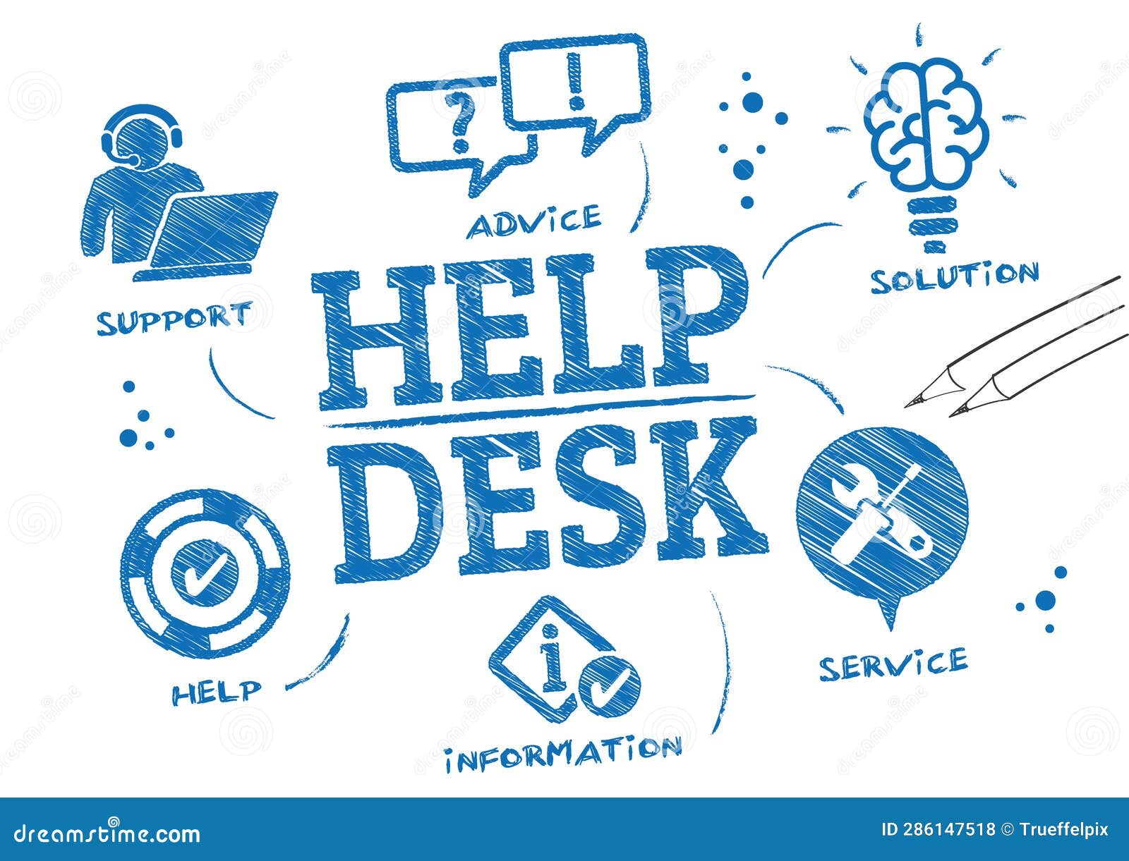 Help Desk Scribble Concept - Vector Illustration Stock Vector ...