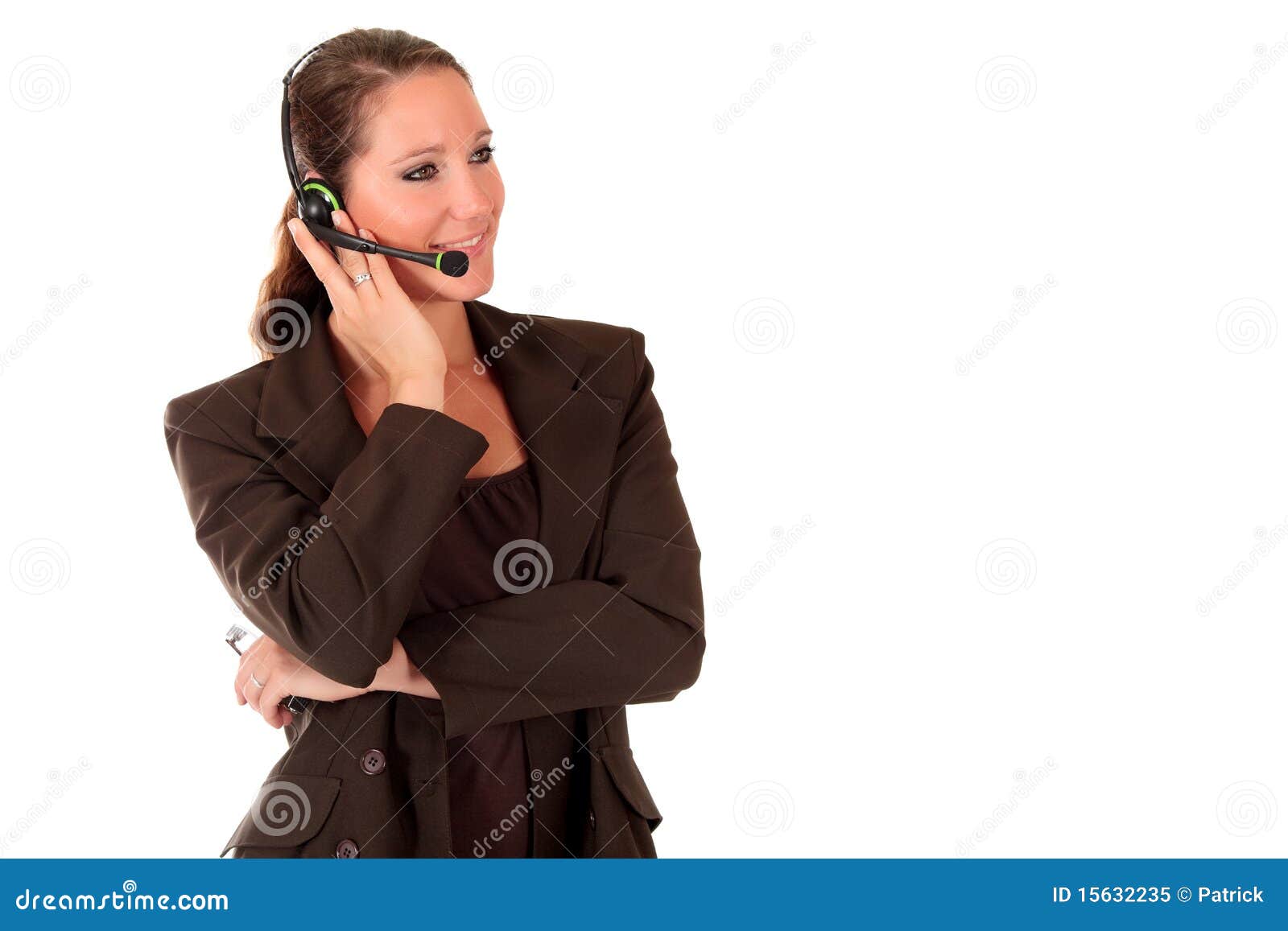 Help Desk Woman Communicating Stock Image - Image of assistant, service ...
