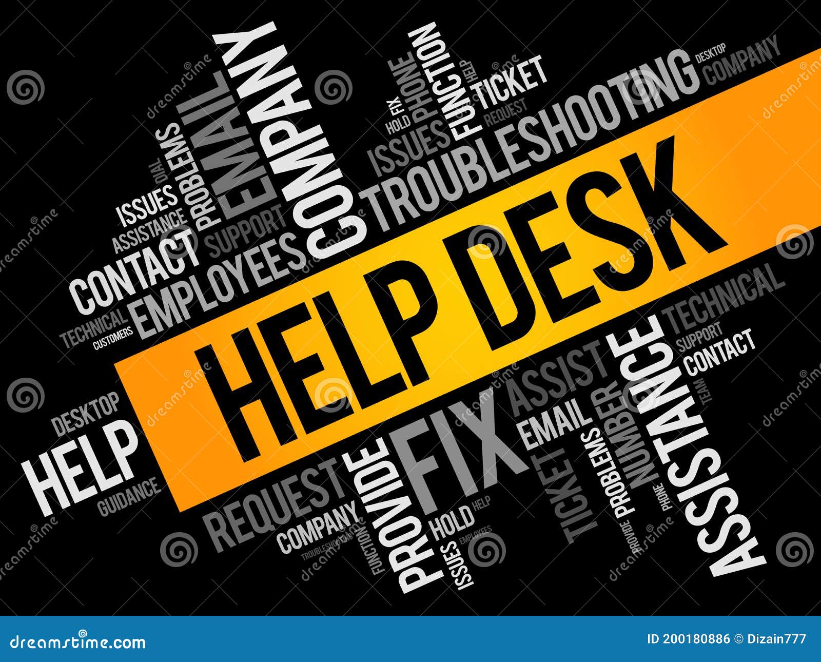 Help Desk Word Cloud Collage Stock Illustration - Illustration of press ...