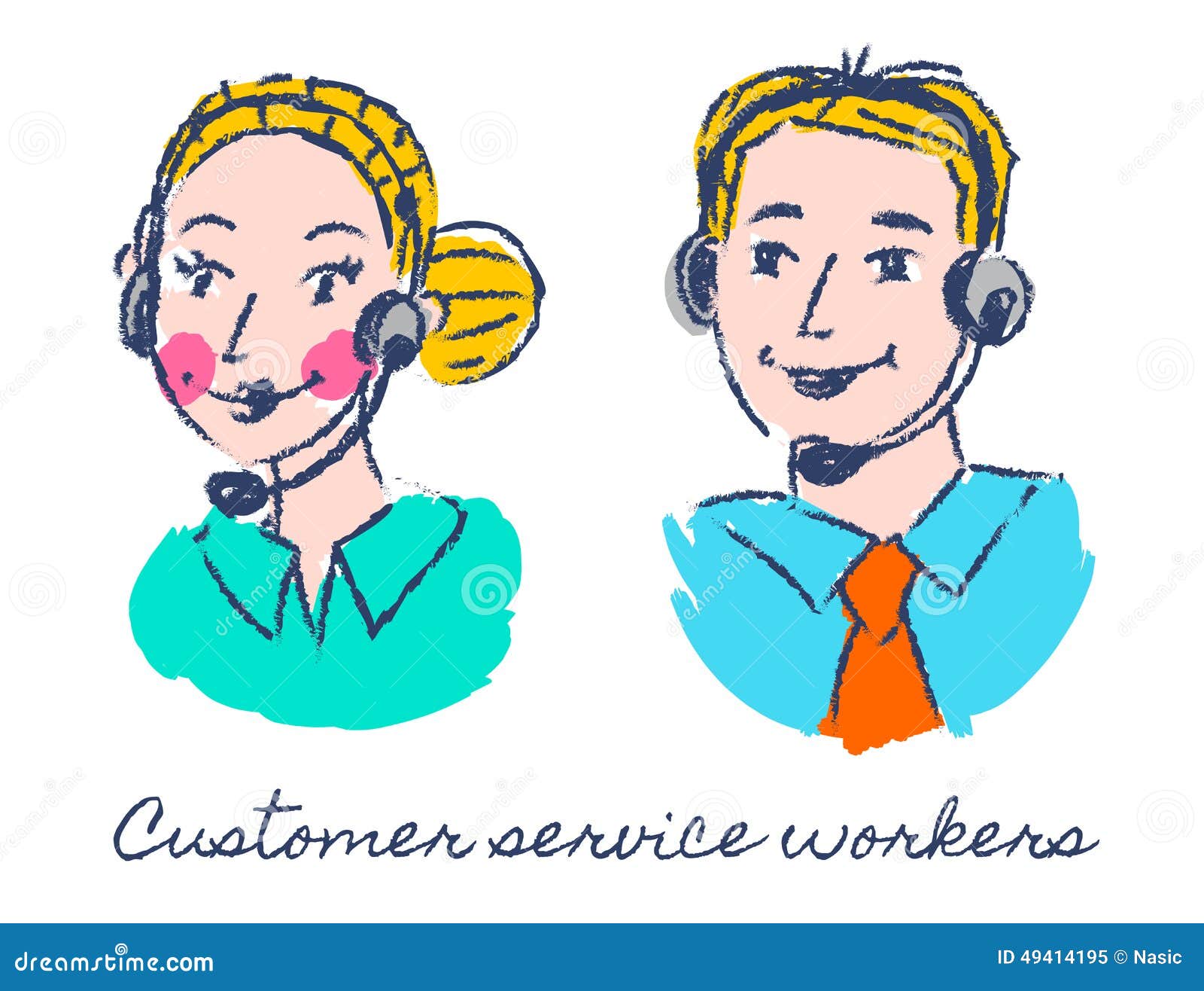 Help desk workers stock vector. Illustration of icons - 49414195