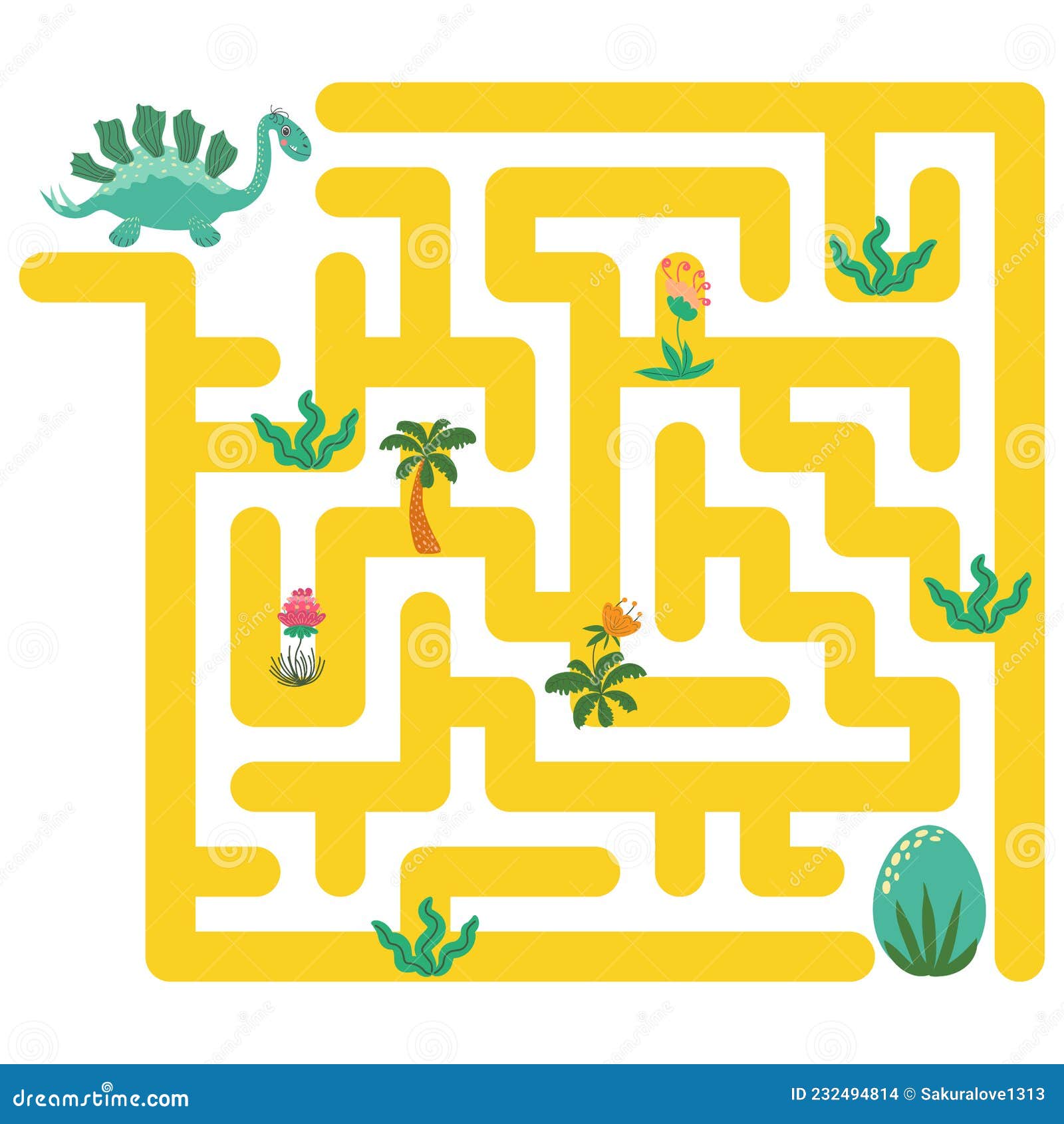 Help Dinosaur Find Path To Nest. Labyrinth Stock Vector - Illustration ... Help Dinosaur Find Path To Nest. Labyrinth Stock Vector - Illustration ...