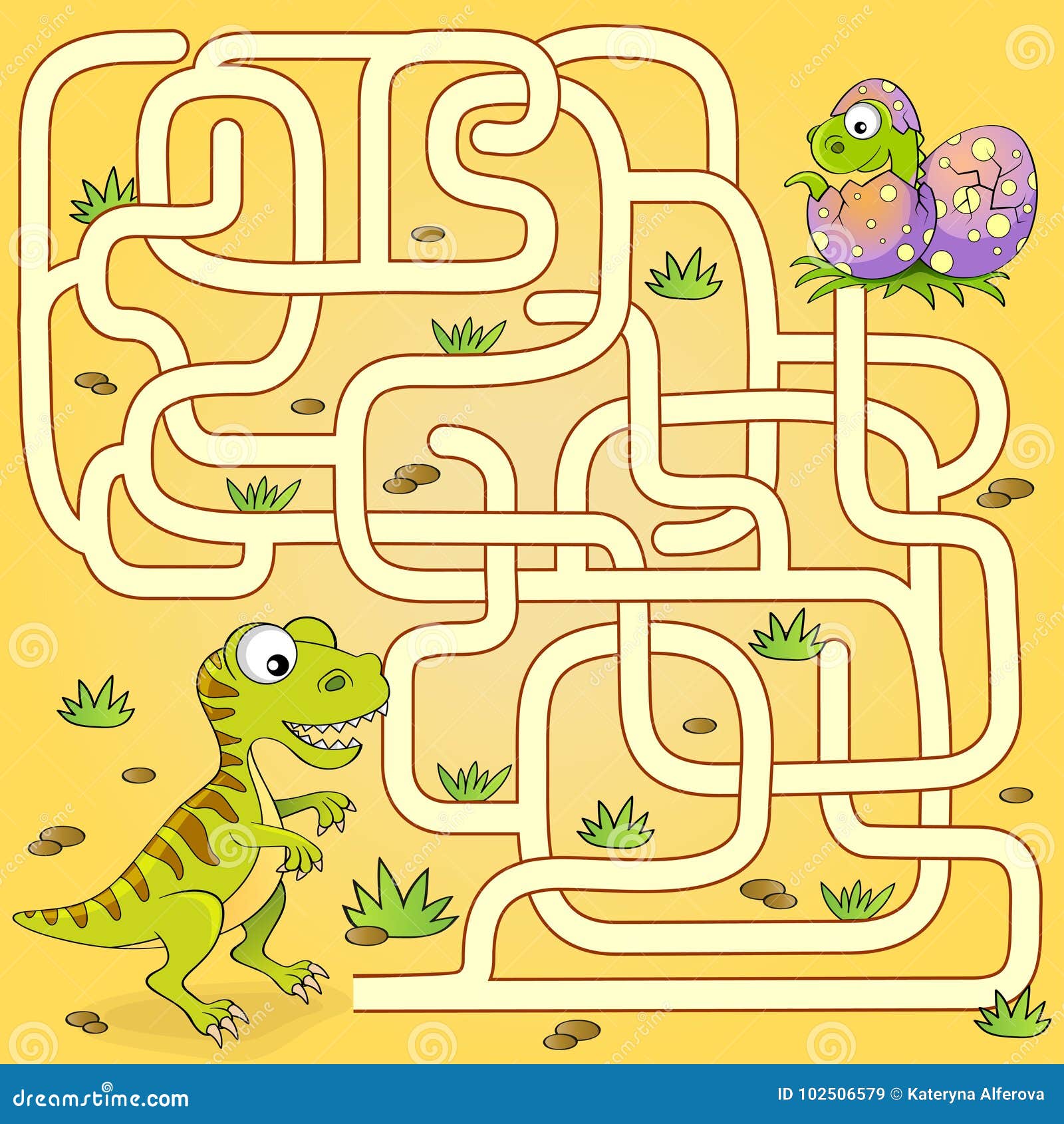 Help Dinosaur Find Path To Nest. Labyrinth Stock Vector - Illustration ... Help Dinosaur Find Path To Nest. Labyrinth Stock Vector - Illustration ...