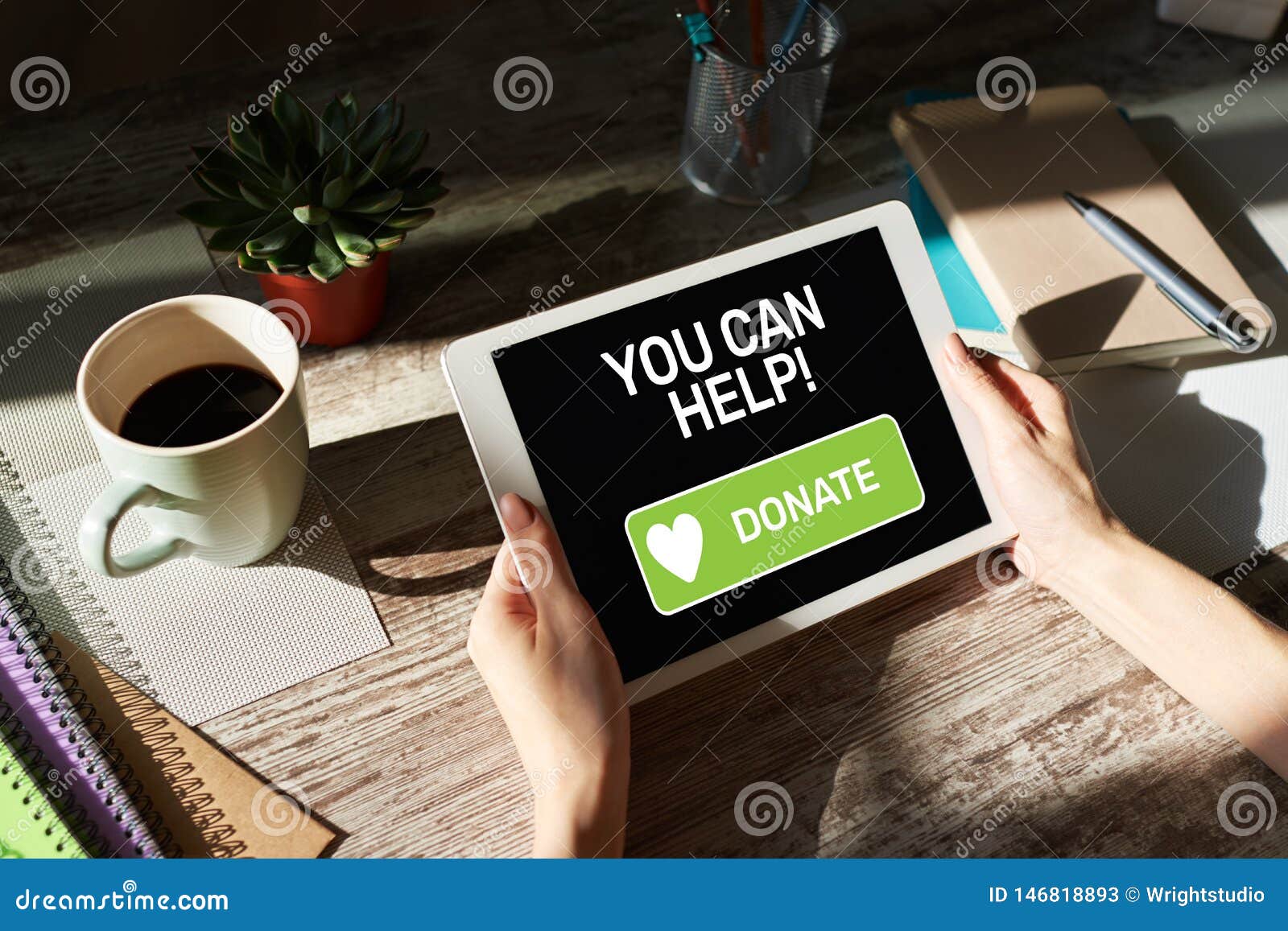 Help and Donation Button on Device Screen. Stock Image - Image of sign ...