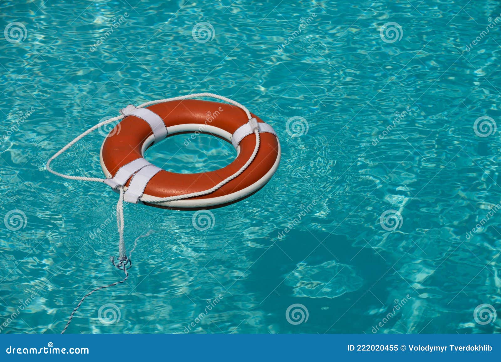 Help and Drowning Concept. Life Saver Ring Floating in the Water. Stock ...