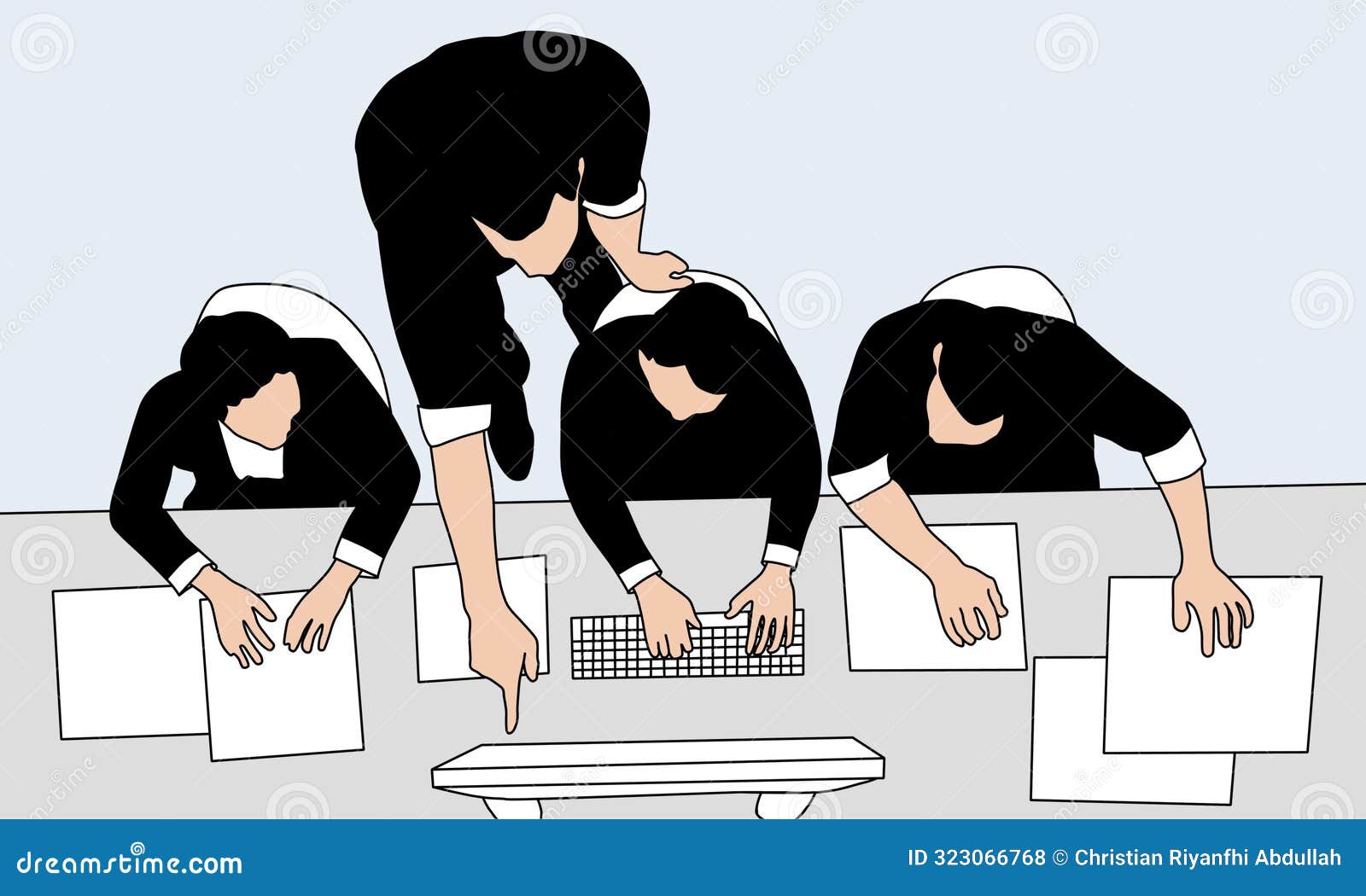 Help Each Other Complete Group Work Stock Illustration - Illustration ...