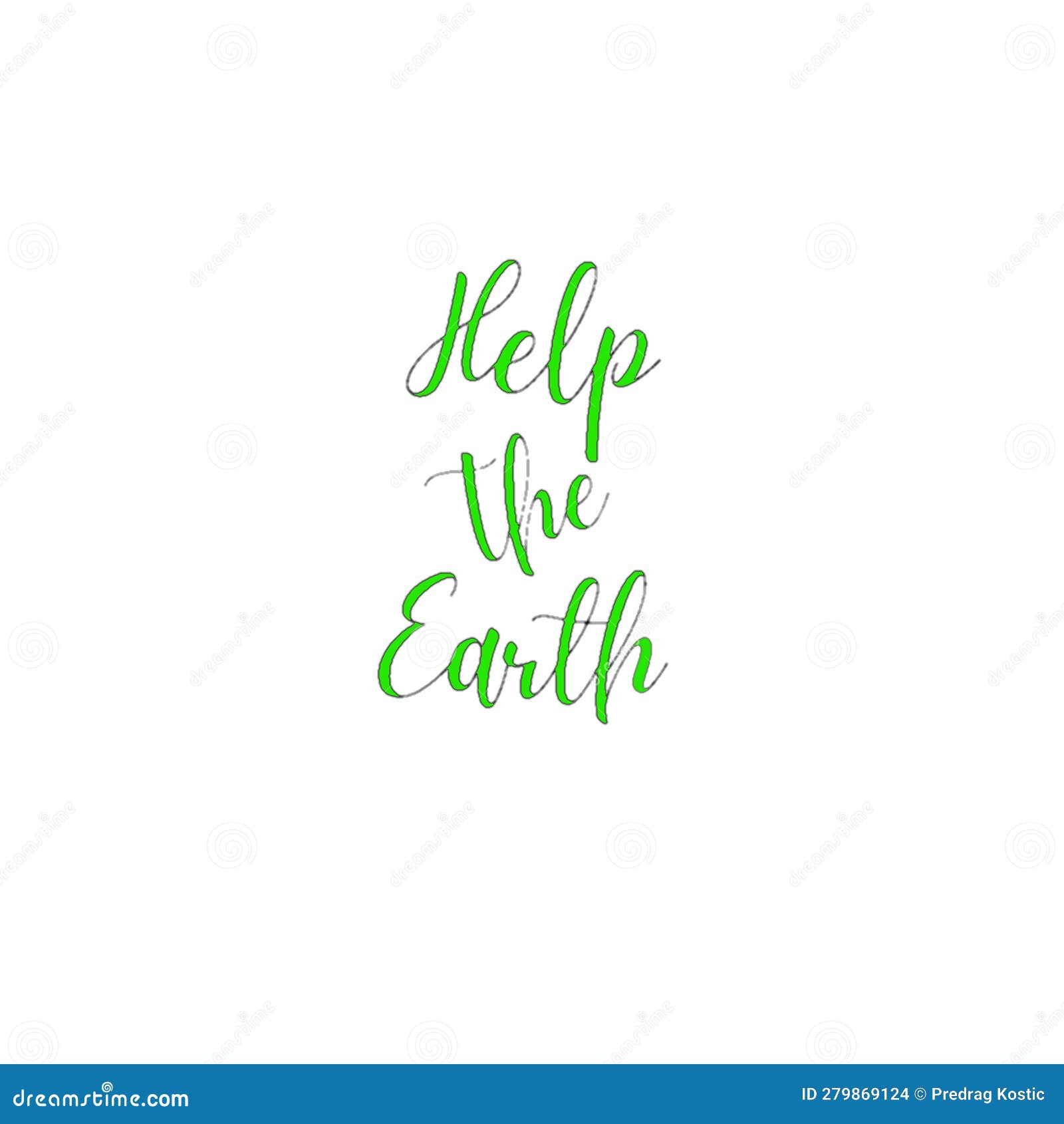 Help the Earth Green Letters Stock Illustration - Illustration of ...