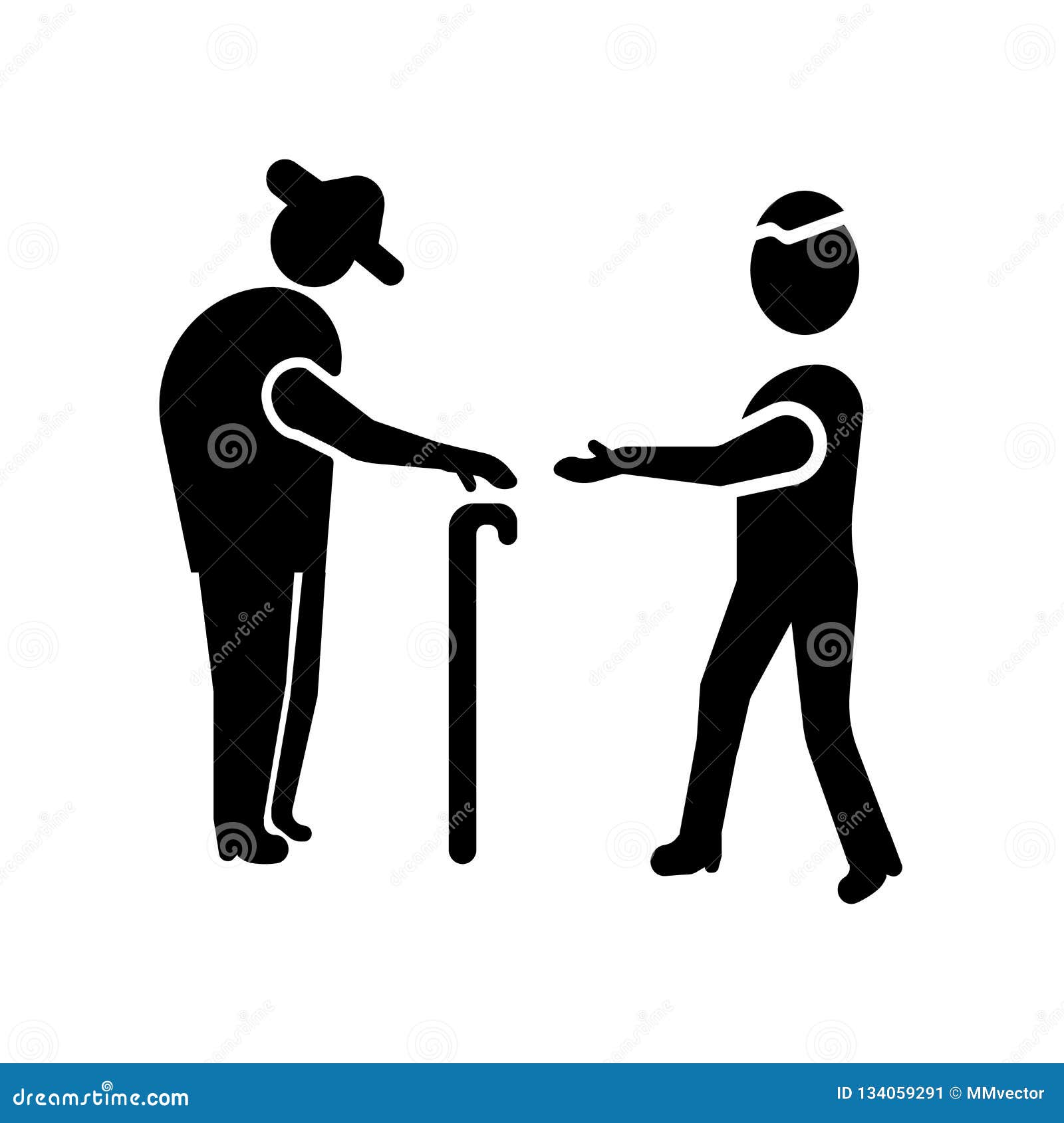 Elderly Icon Vector Isolated On White Background, Elderly Sign ...