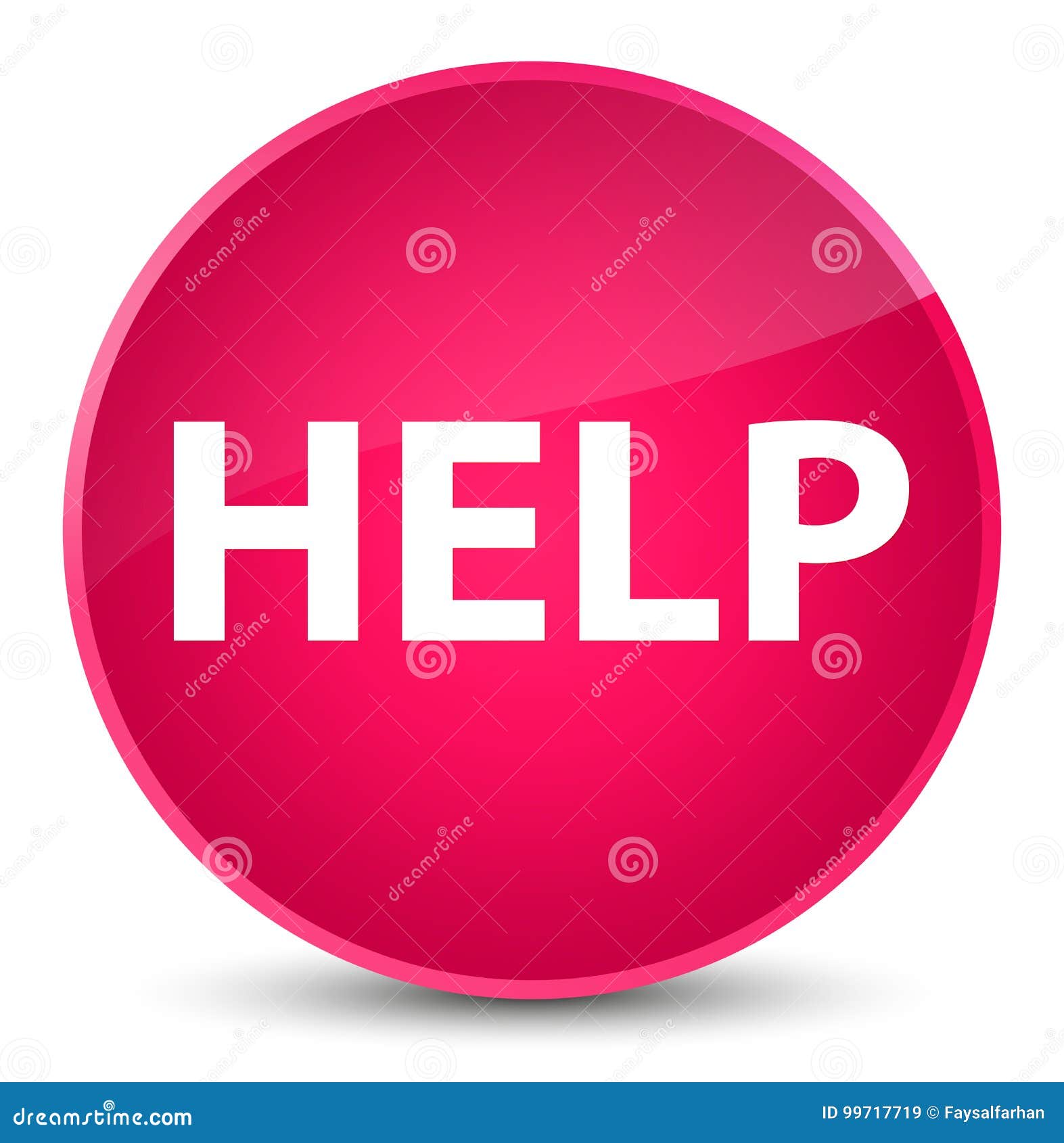 Help Elegant Pink Round Button Stock Illustration - Illustration of ...