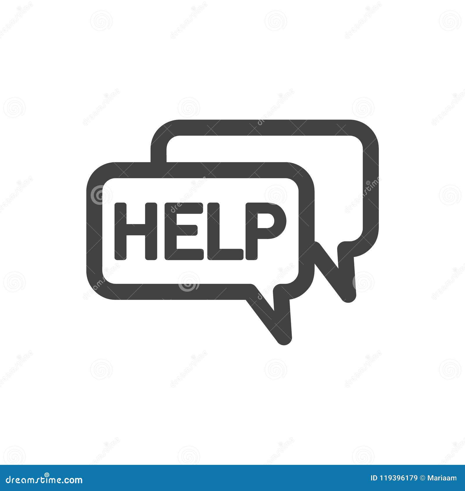 Help! Flat Design Icon. Speech Bubbles, Online Communications and ...