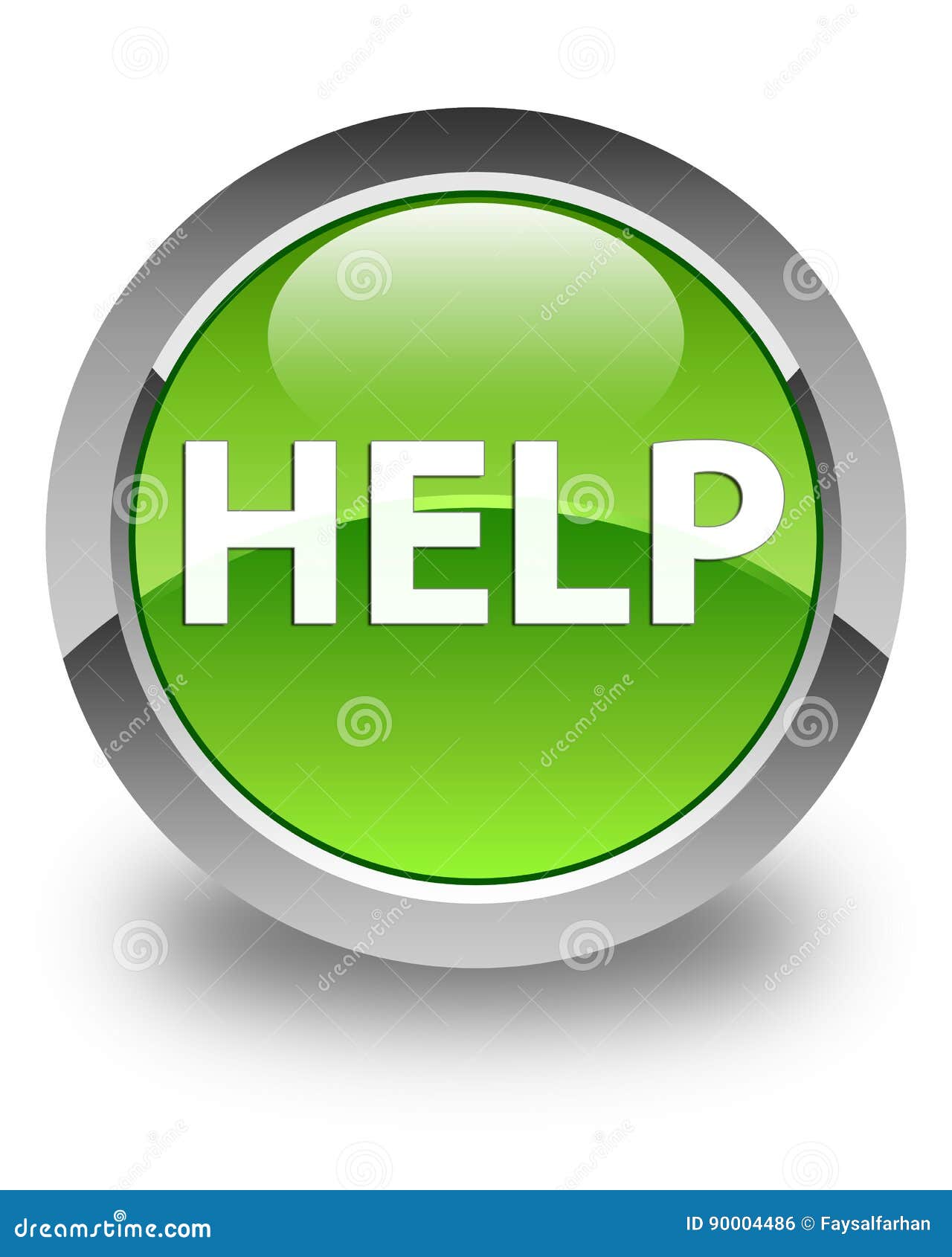 Help Glossy Green Round Button Stock Illustration - Illustration of ...