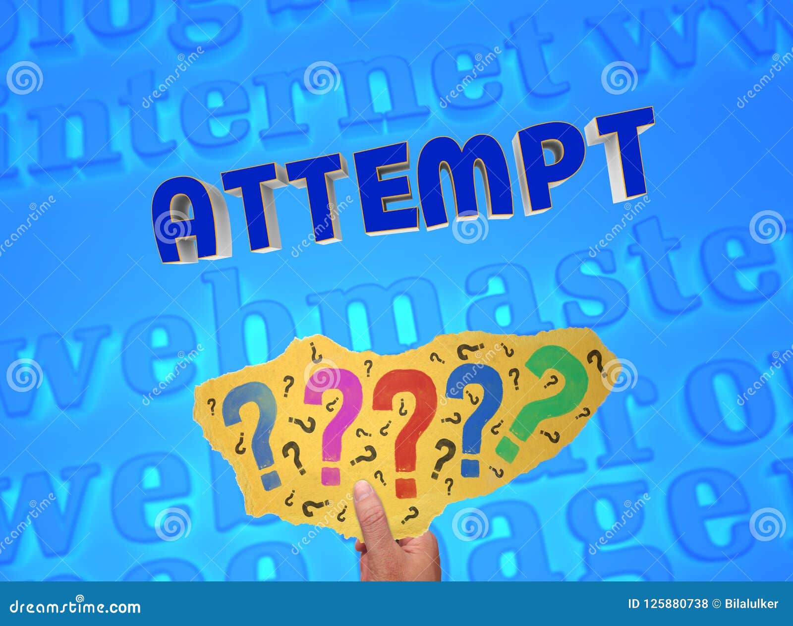 Attempt, question mark stock illustration. Illustration of hand - 125880738