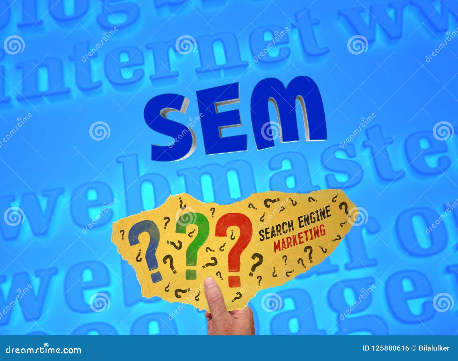 SEM - Search Engine Marketing, Question Mark Stock Illustration ...