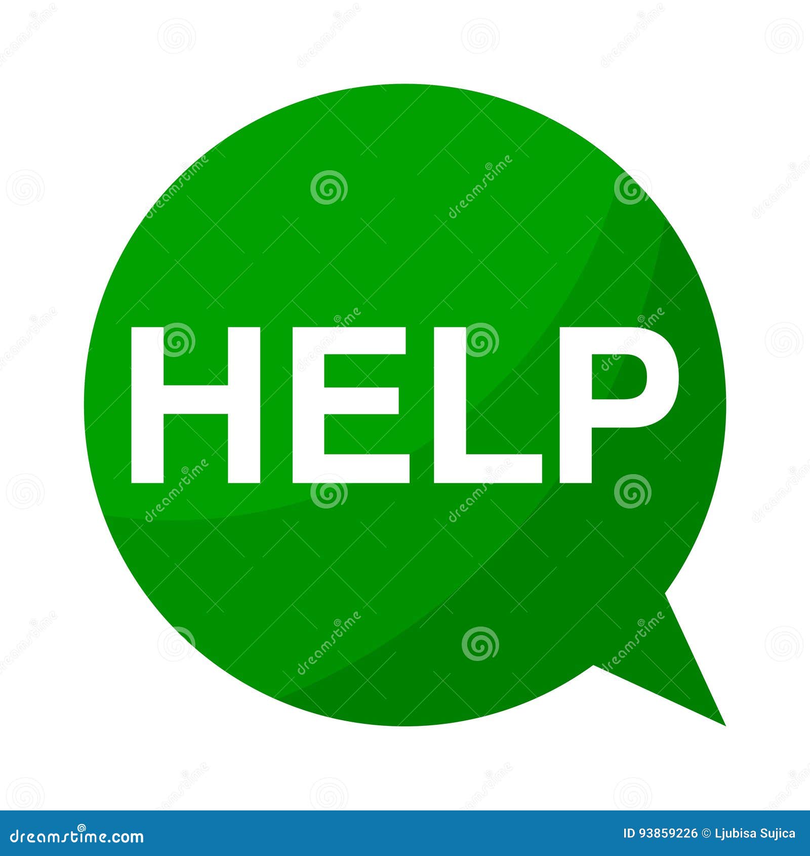 Help, Green Speech Bubble stock vector. Illustration of circle - 93859226